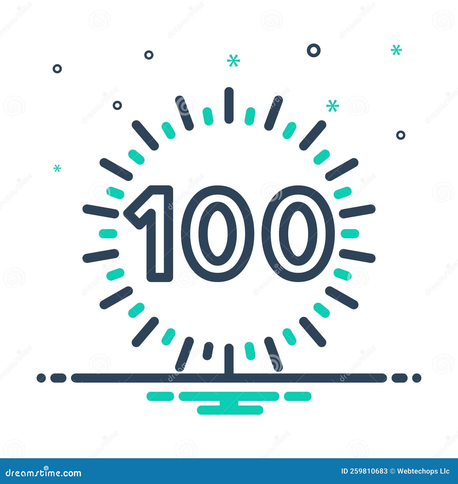 Mix Icon for Hundreds, Number and Percent Stock Illustration ...