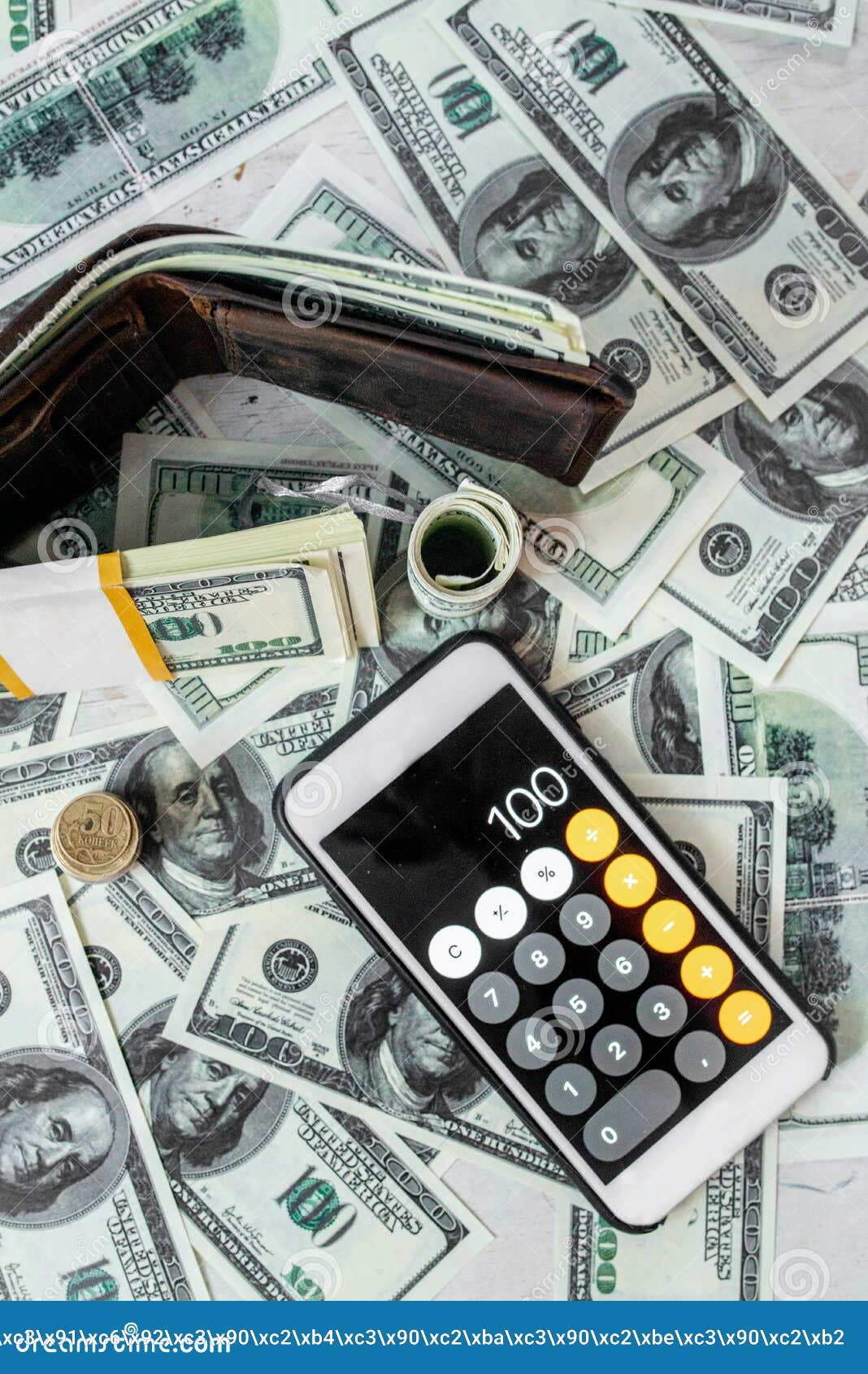 Hundreds of Notes on the Table Stock Photo - Image of cost, money ...