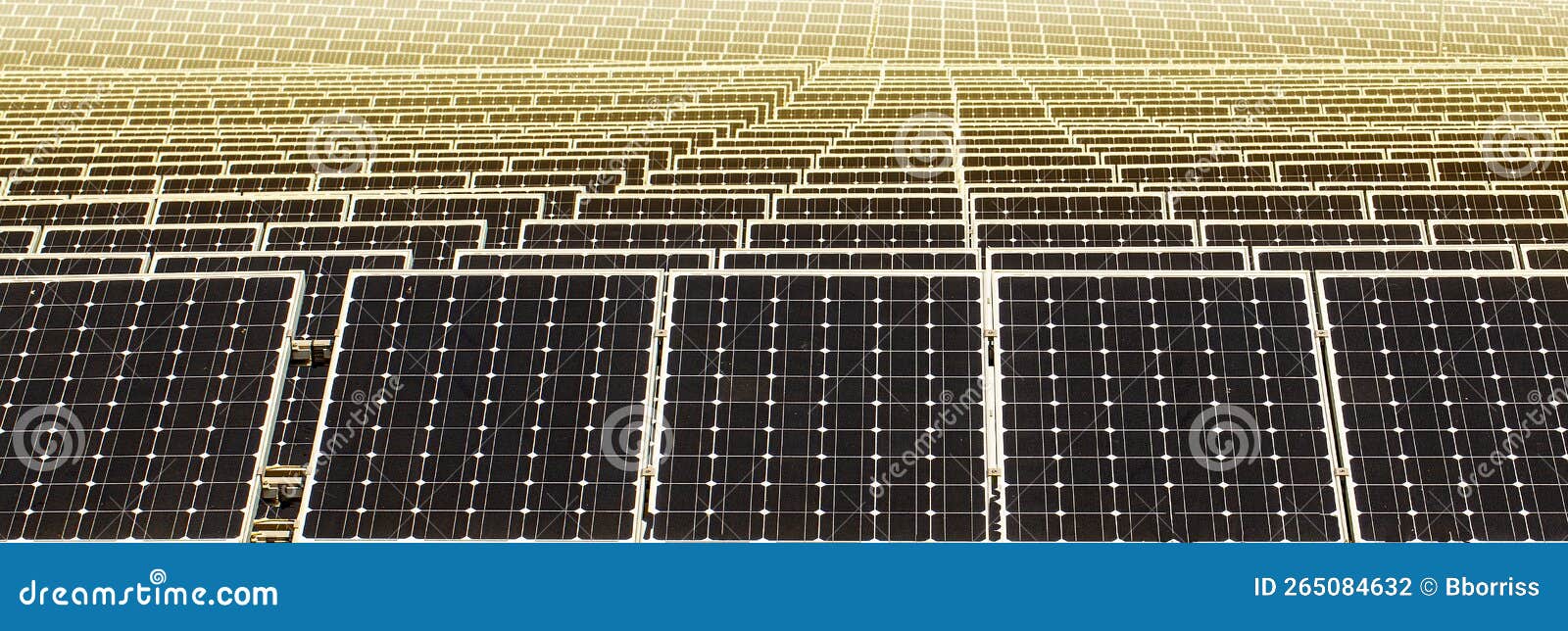 Hundreds Solar Energy Modules or Panels Rows Along the Dry Lands Stock ...
