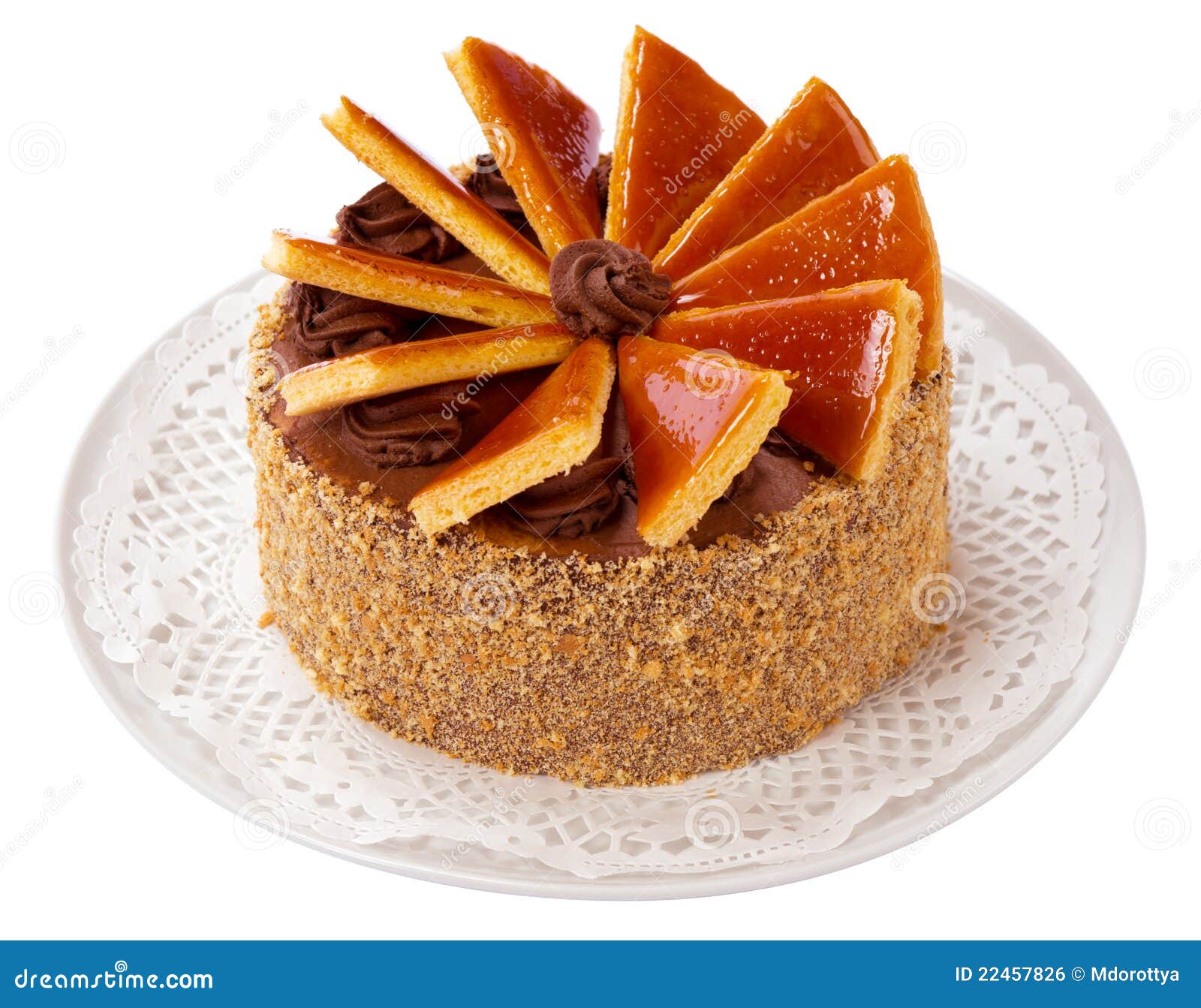 Hungarian Dobos Torte - Cake Stock Photo - Image of orange, caramel ...