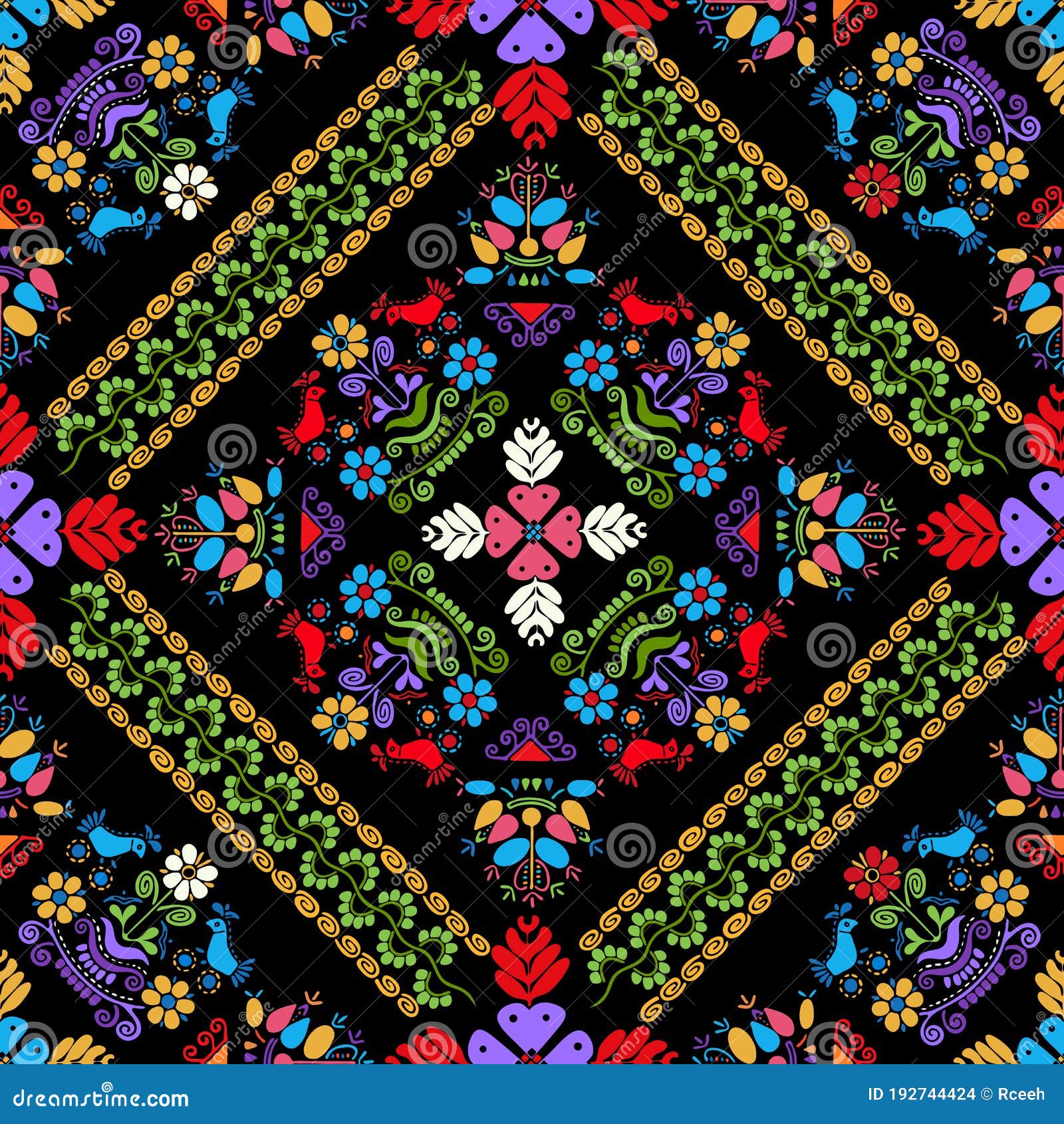 Hungarian Embroidery Pattern 34 Stock Vector - Illustration of graphic ...