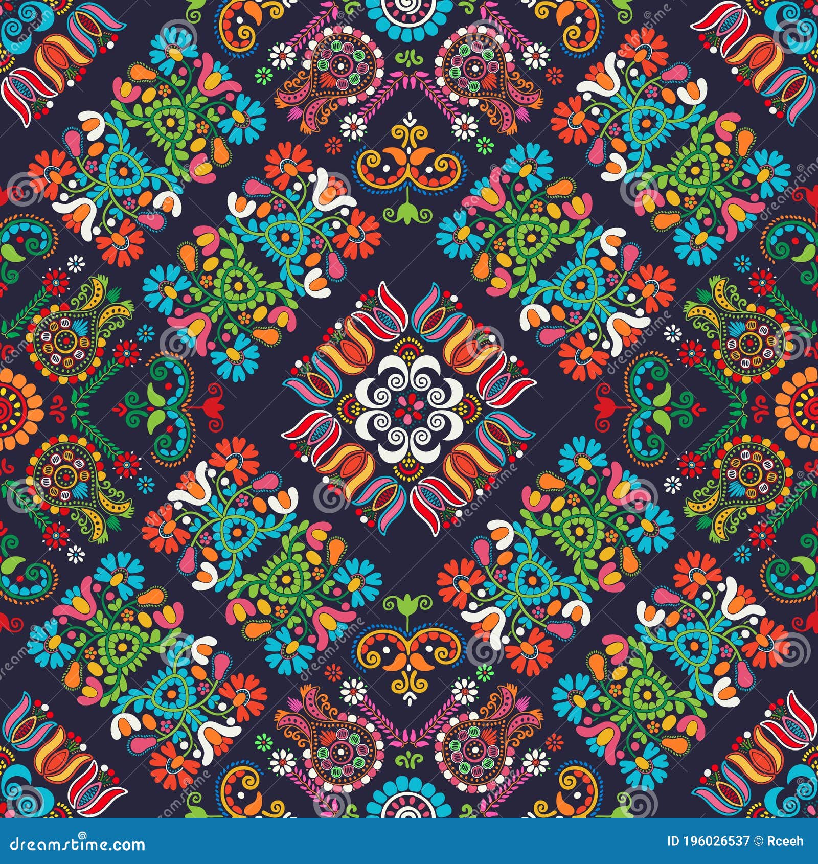 Hungarian Embroidery Pattern 60 Stock Vector - Illustration of design ...