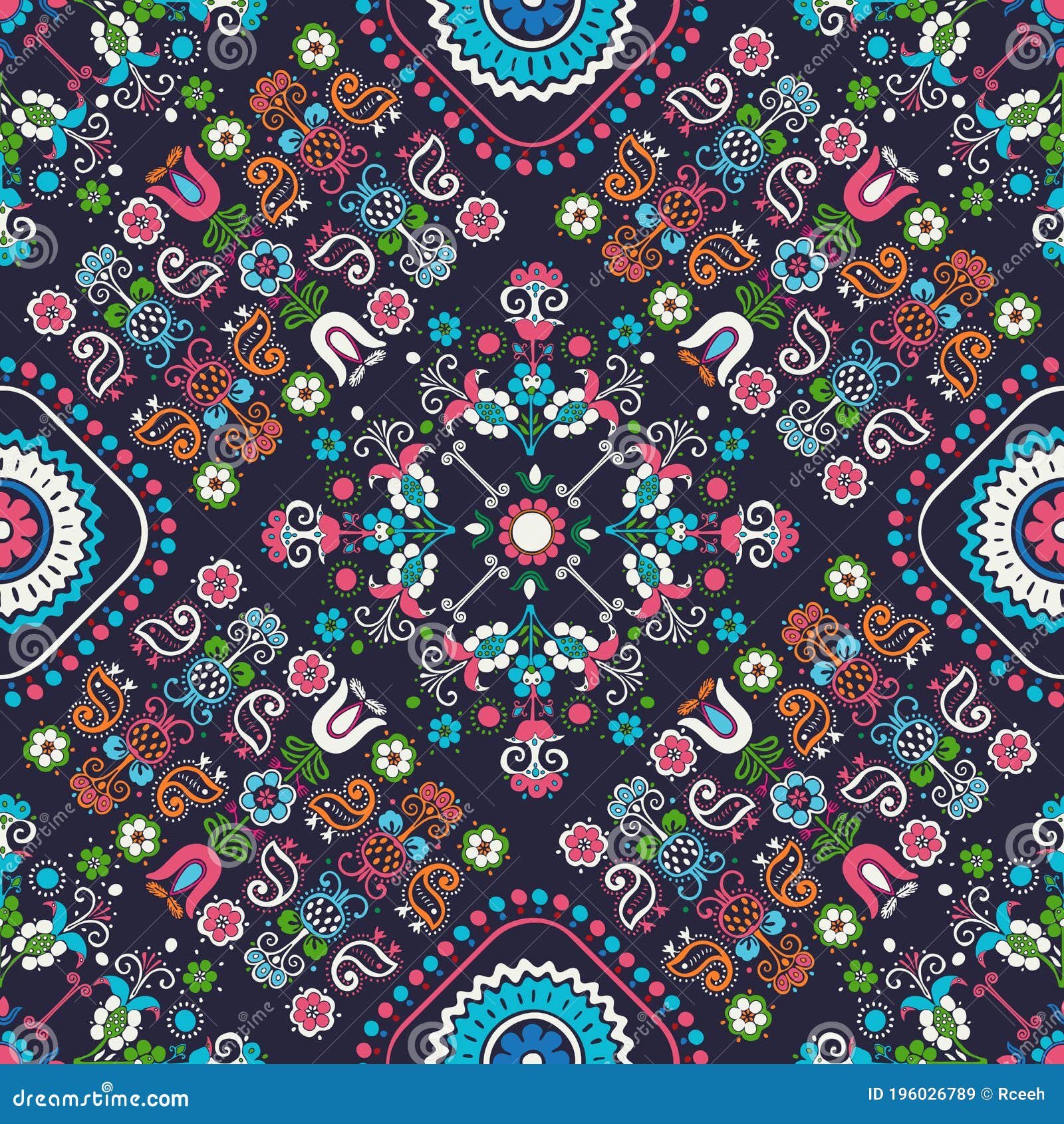 Hungarian Embroidery Pattern 64 Stock Vector - Illustration of drawn ...