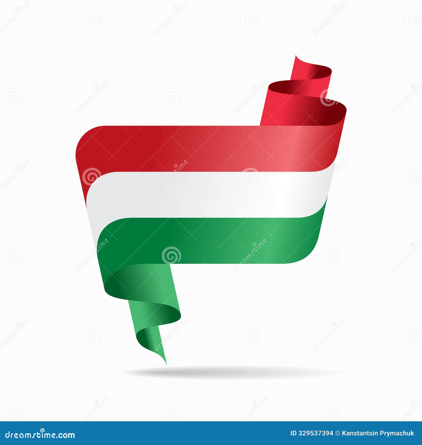Hungarian Flag Wavy Ribbon Background. Vector Illustration. Stock ...