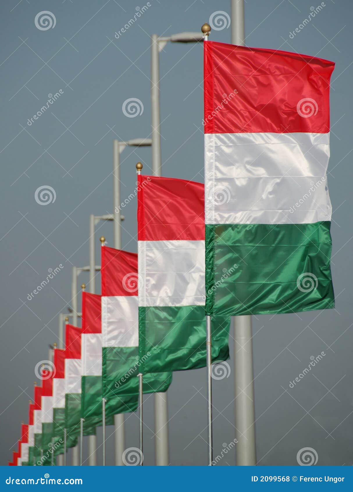 Hungarian flags stock photo. Image of flagpole, wave, flag - 2099568