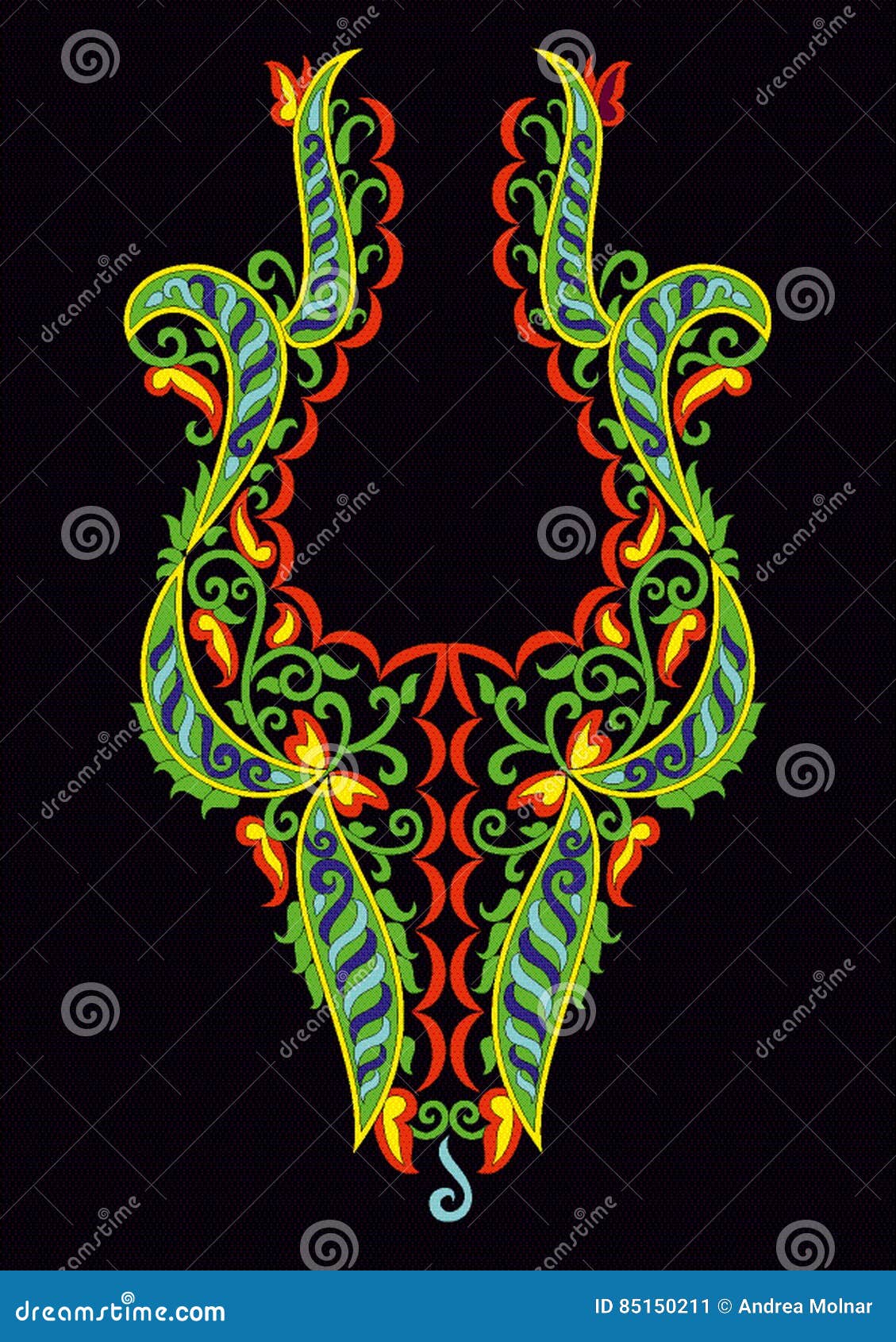 Hungarian folk art stock vector. Illustration of folk - 85150211