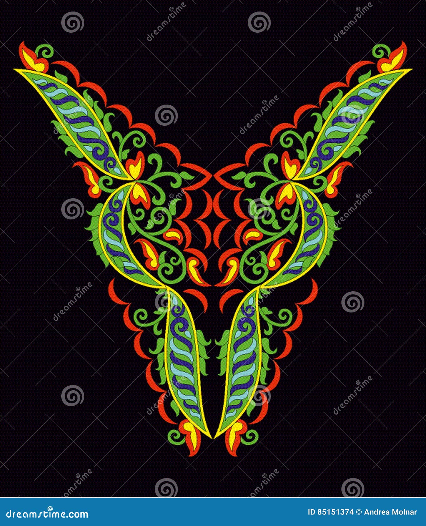 Hungarian folk art stock vector. Illustration of ornate - 85151374