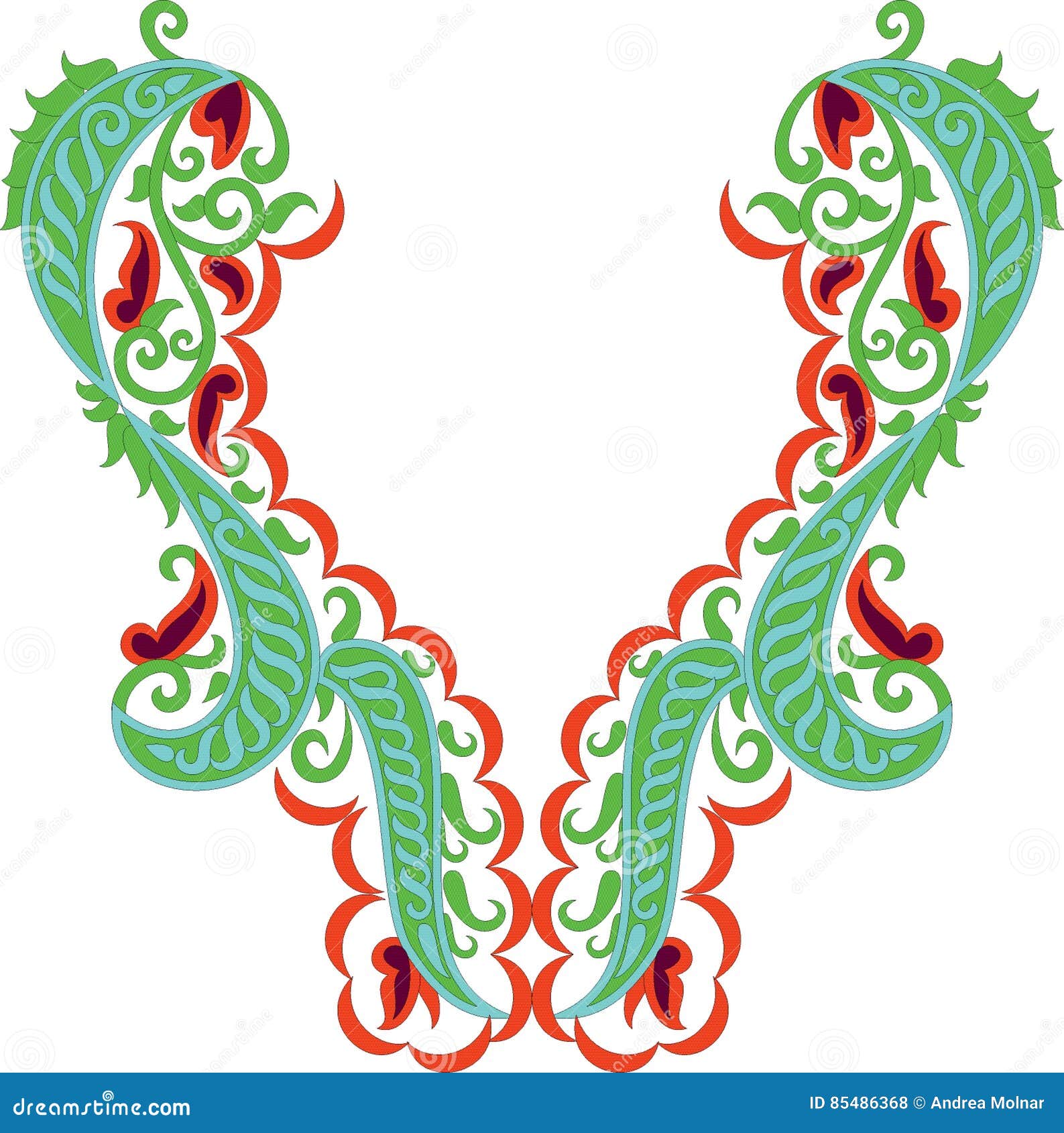 Hungarian folk art stock vector. Illustration of tribal - 85486368