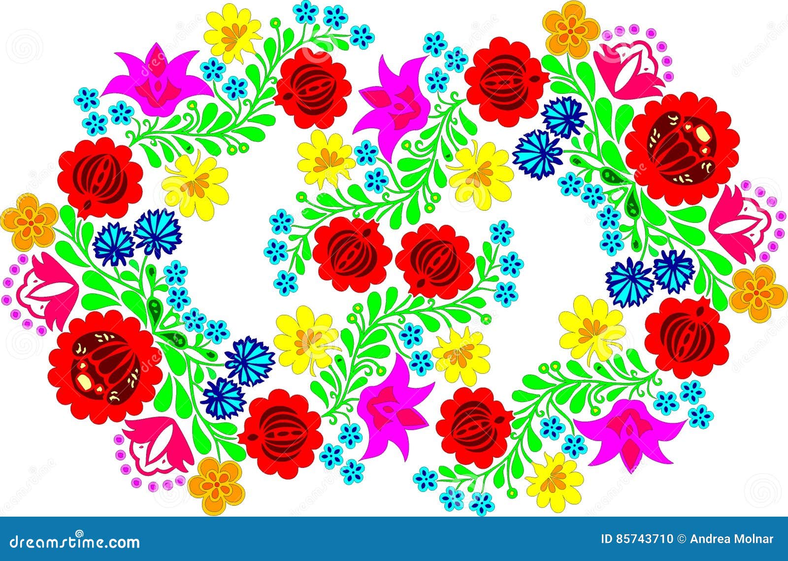 Hungarian folk art stock vector. Illustration of hand - 85743710