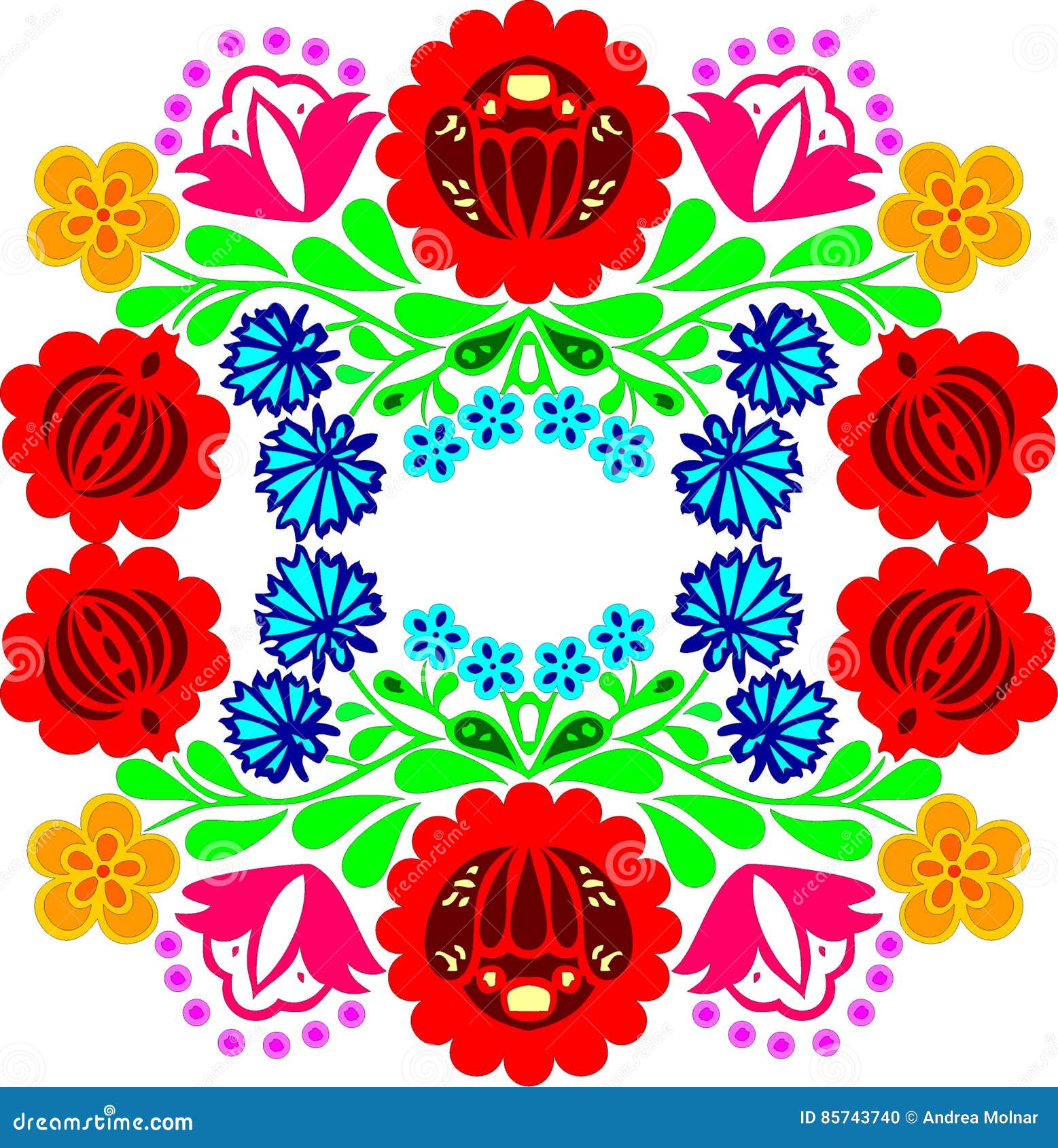 Hungarian folk art stock vector. Illustration of drawing - 85743740