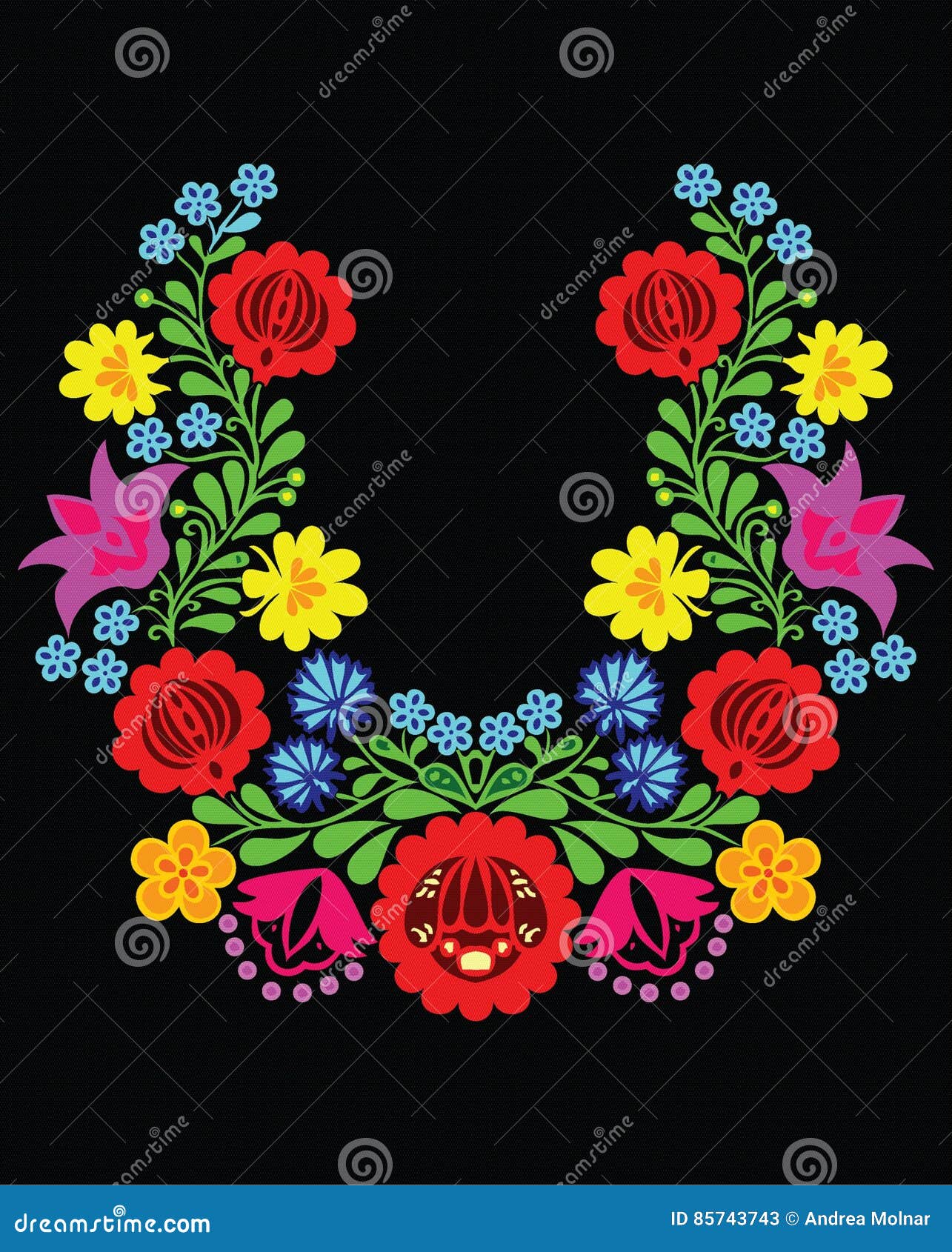 Hungarian folk art stock vector. Illustration of graphic - 85743743