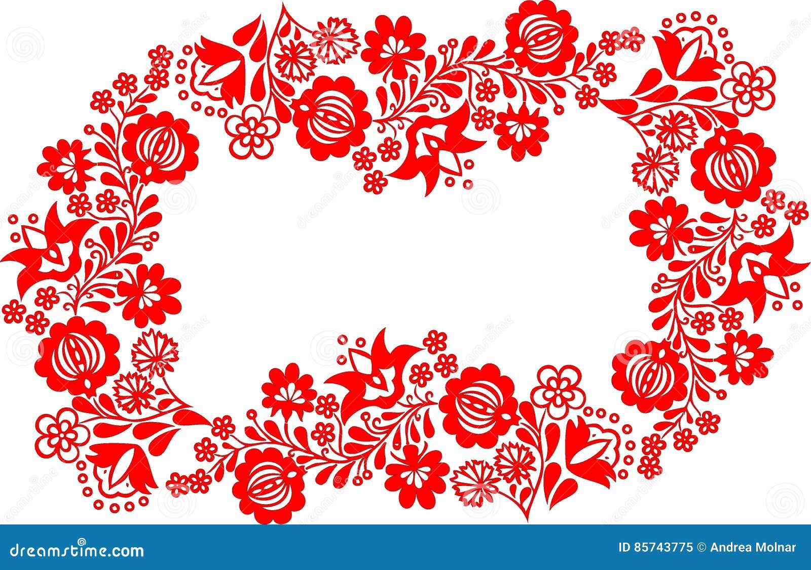 Hungarian folk art stock vector. Illustration of silhouette - 85743775