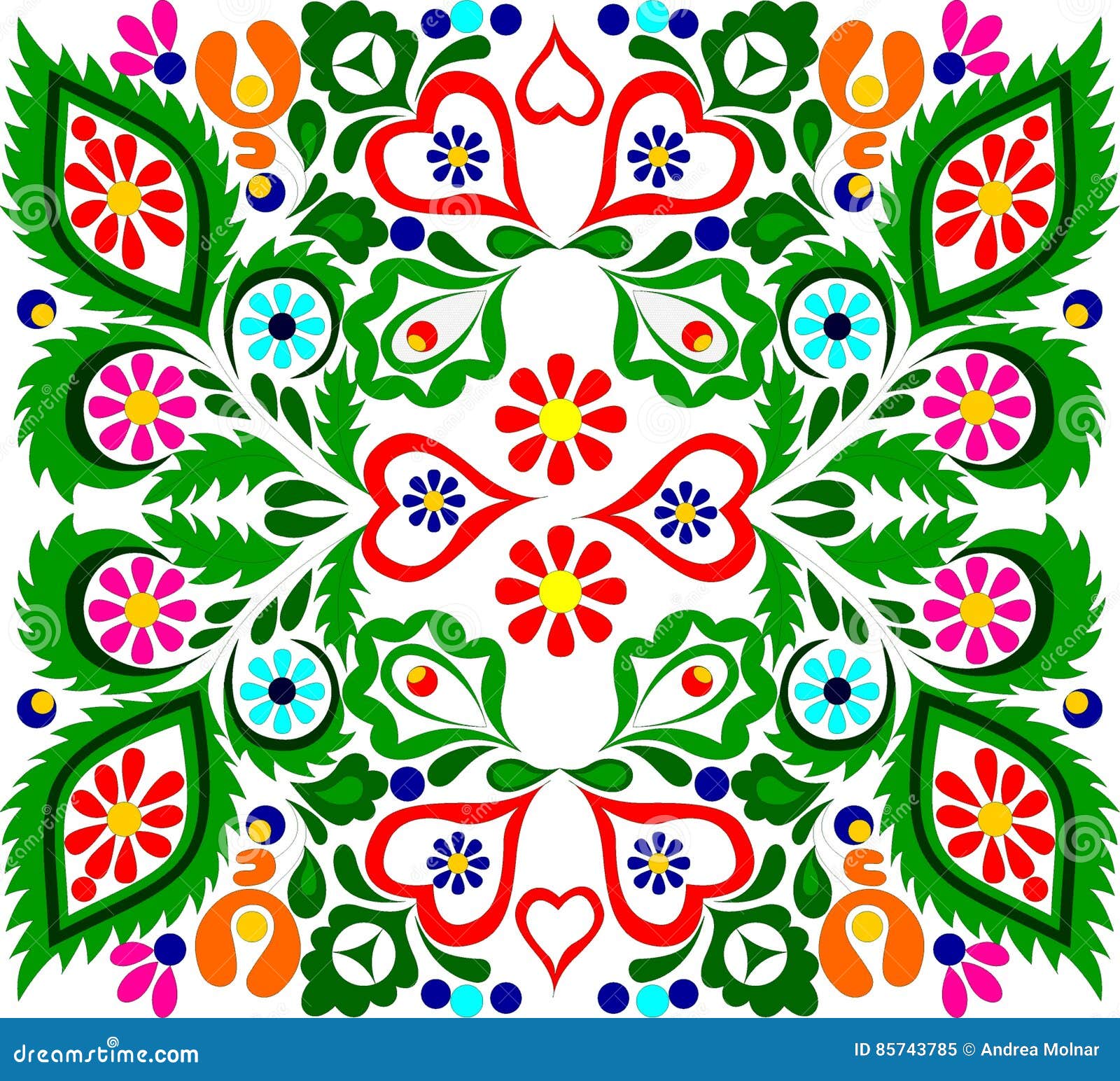 Hungarian folk art stock vector. Illustration of paisley - 85743785