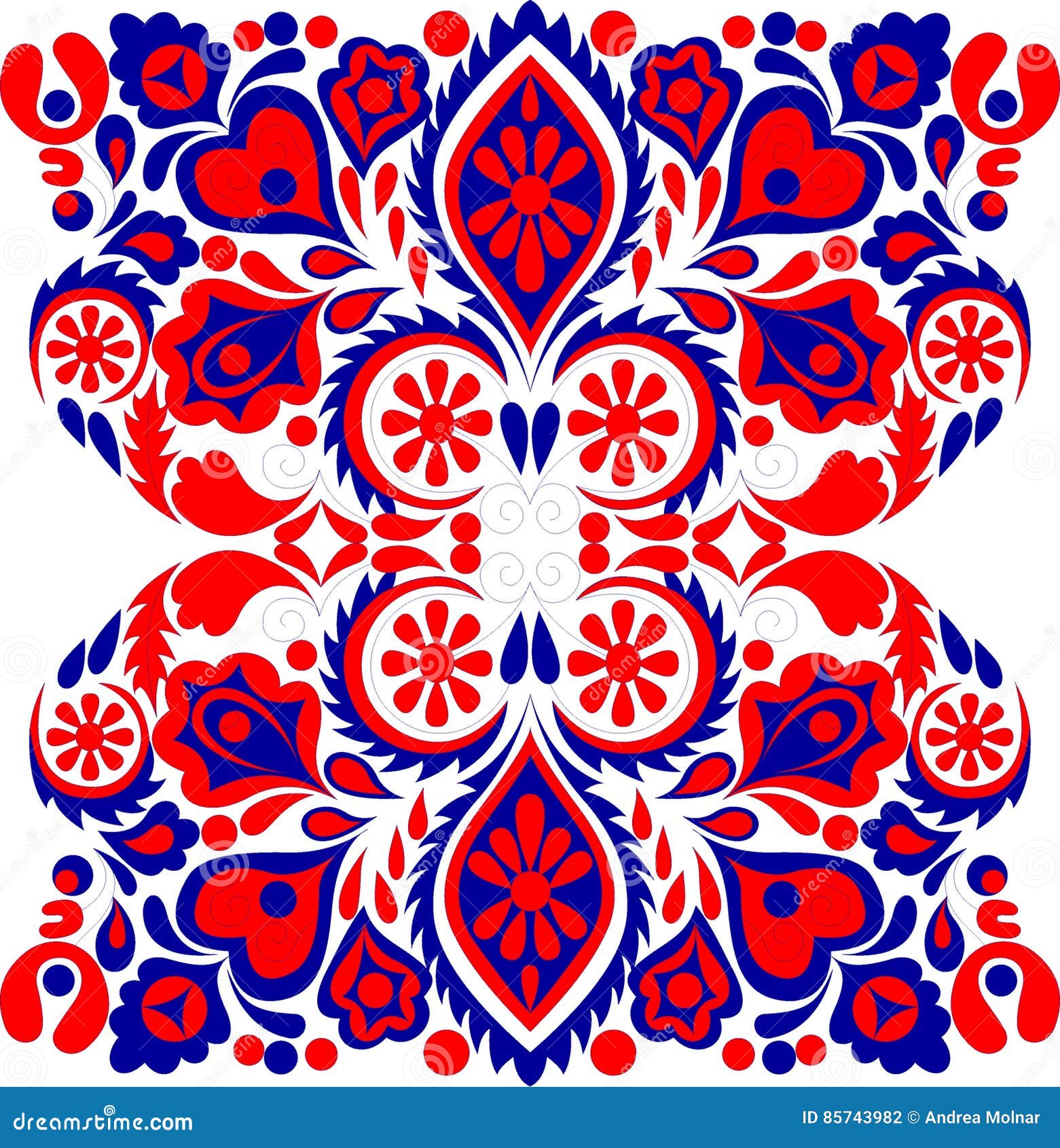 Hungarian folk art stock vector. Illustration of pattern - 85743982