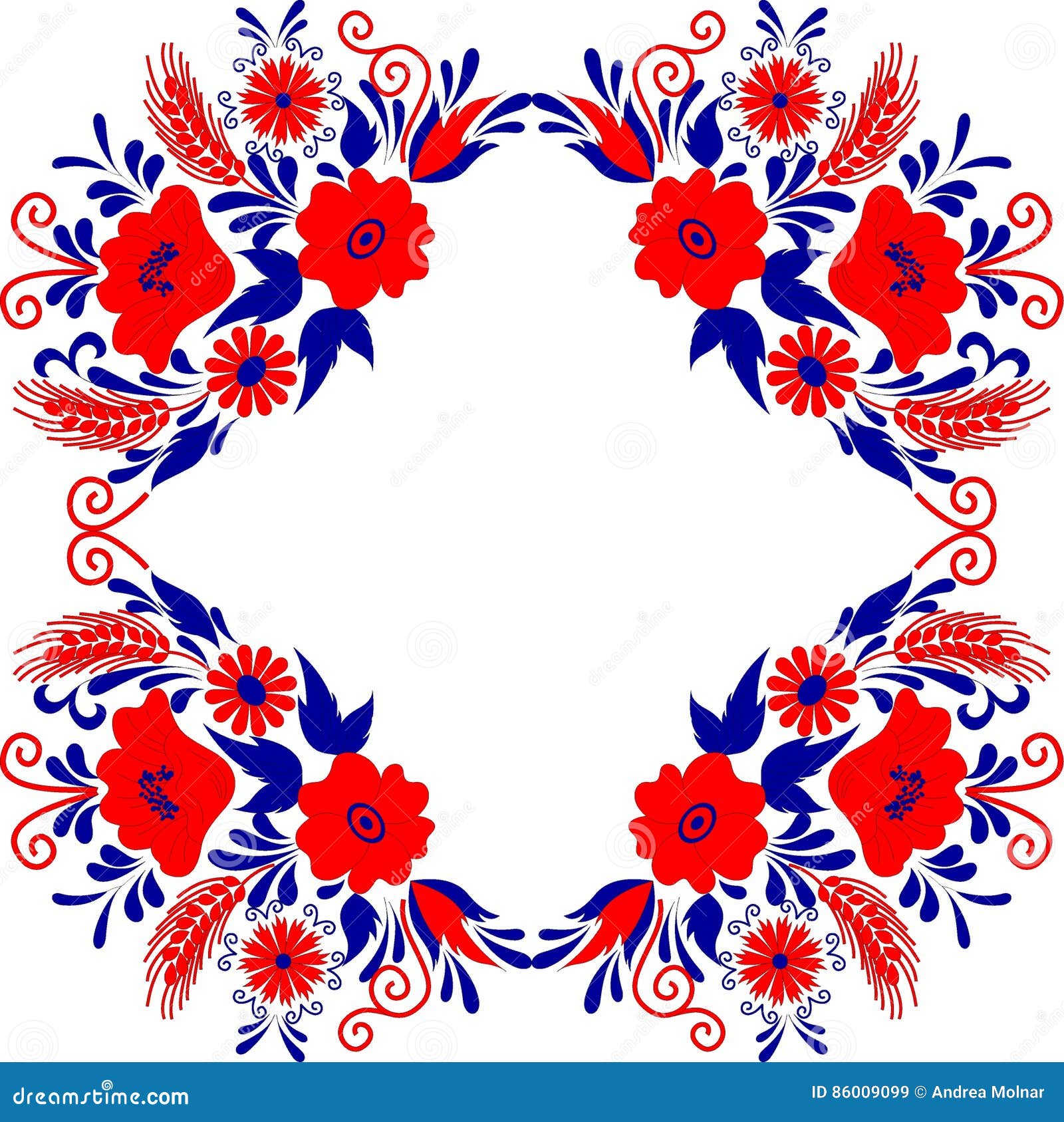 Hungarian folk art stock vector. Illustration of traditional - 86009099