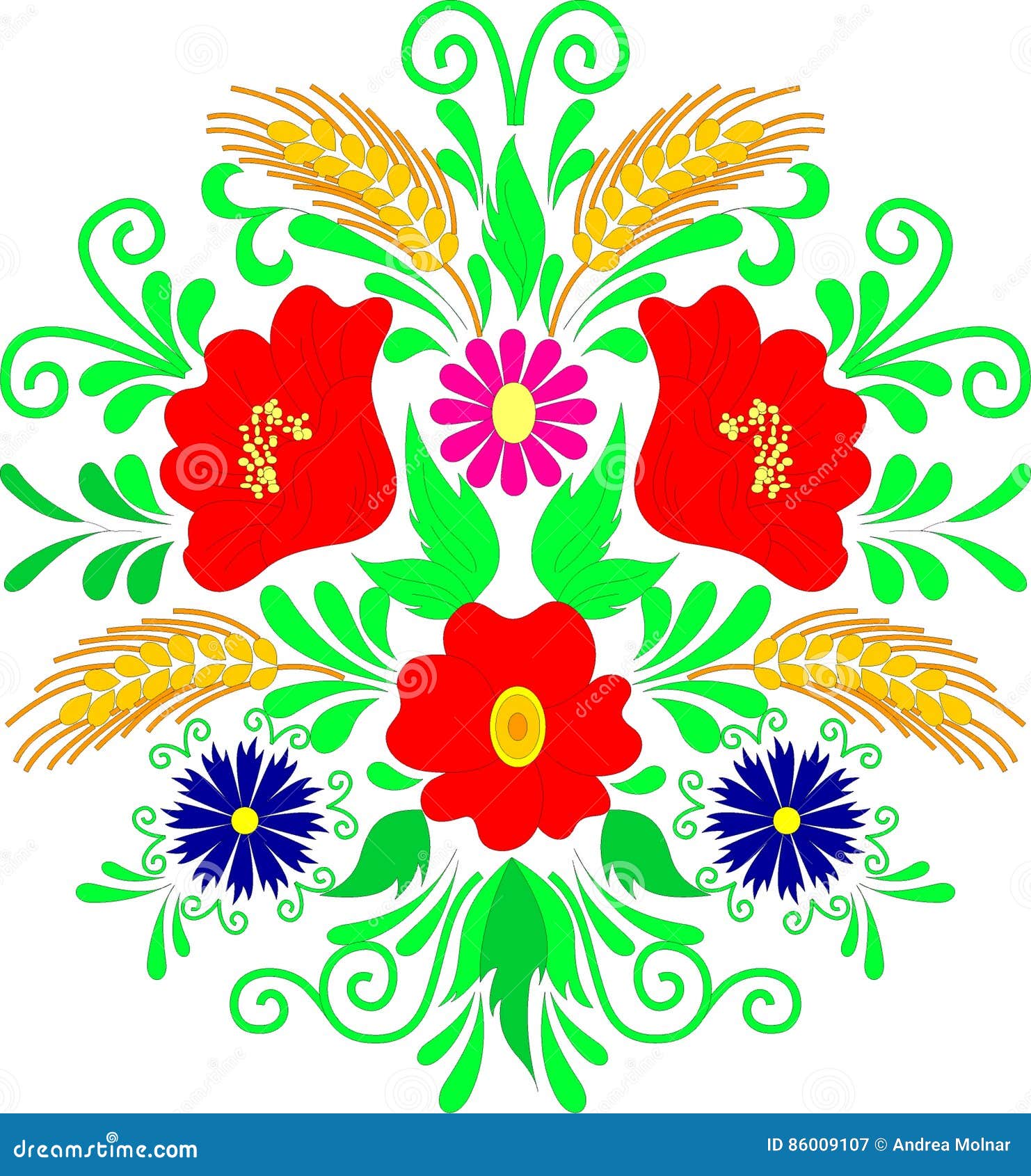 Hungarian folk art stock vector. Illustration of embroidery - 86009107