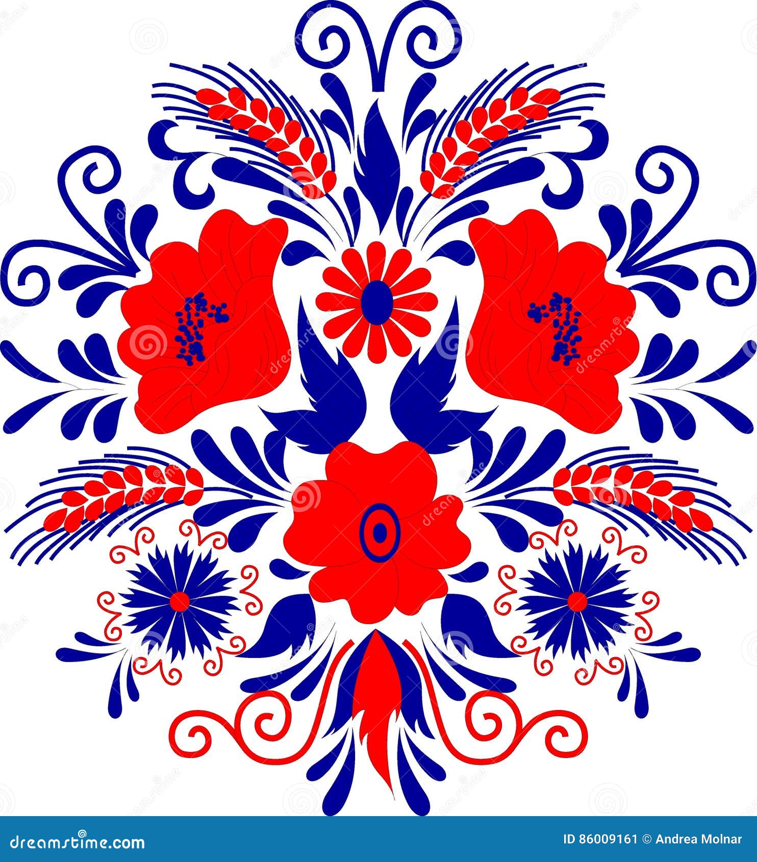 Hungarian folk art stock vector. Illustration of textile - 86009161