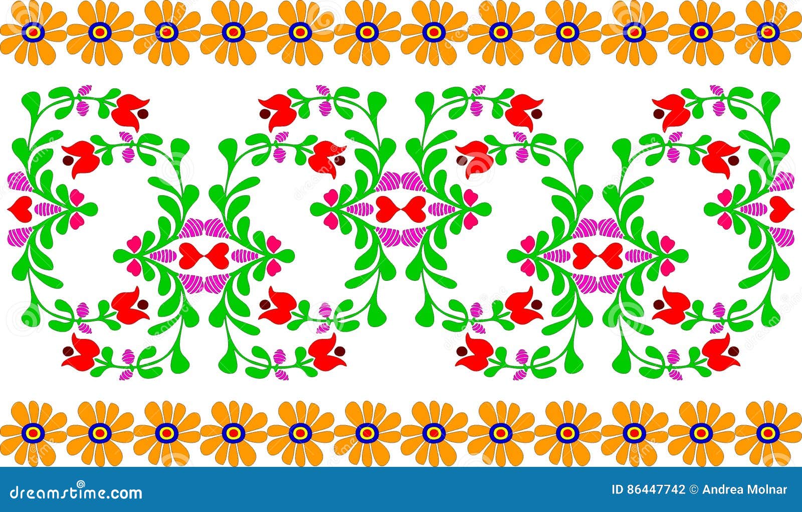 Hungarian folk art stock vector. Illustration of drawing - 86447742