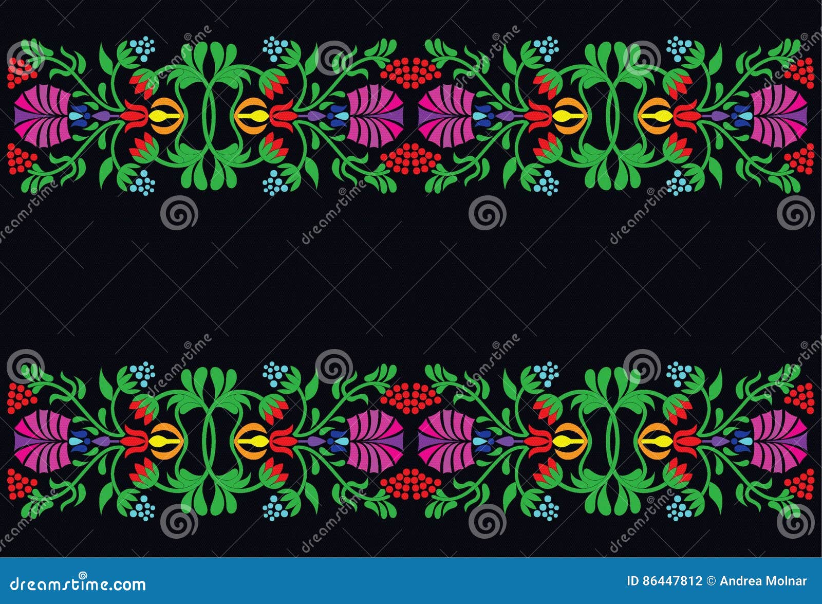 Hungarian folk art stock vector. Illustration of drawing - 86447812