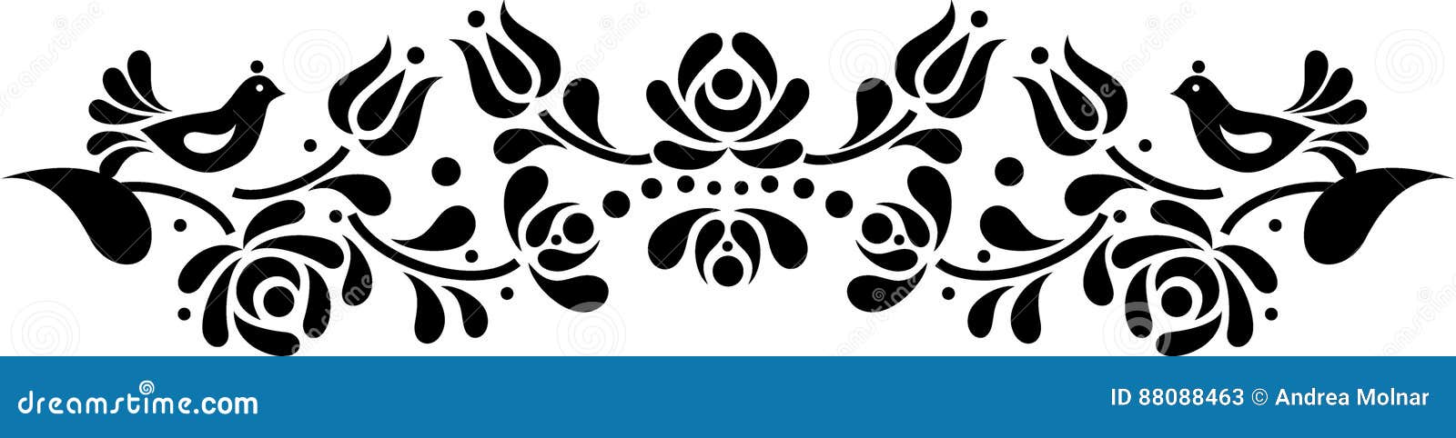 Hungarian folk art stock vector. Illustration of traditional - 88088463