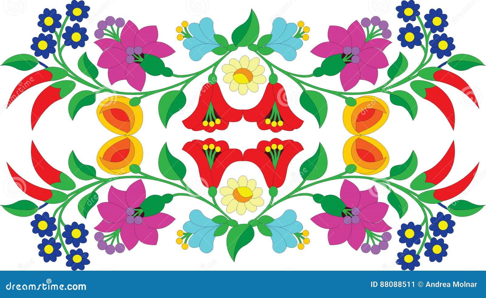 Hungarian folk art stock vector. Illustration of abstract - 88088511