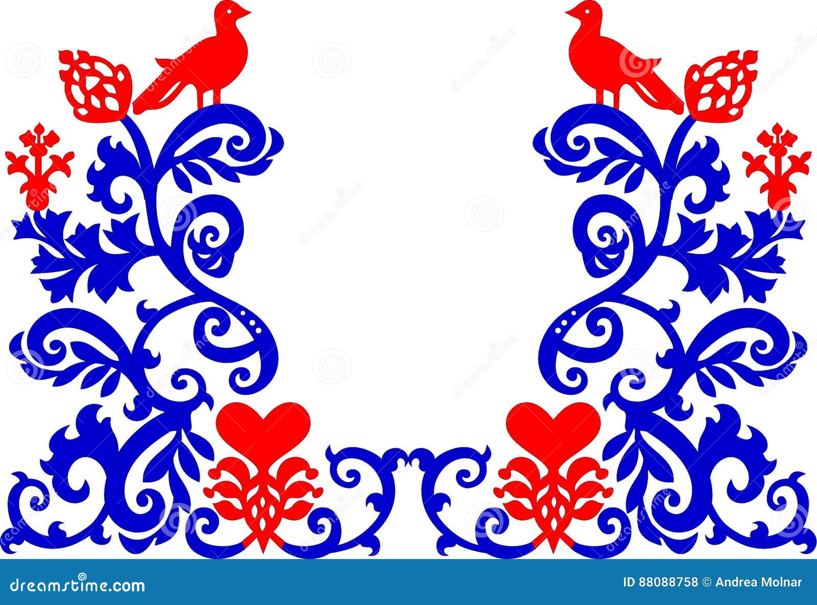 Hungarian folk art stock vector. Illustration of decoration - 88088758