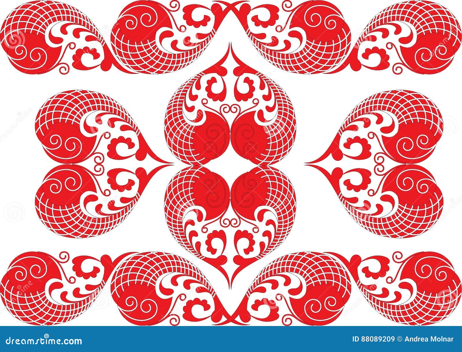 Hungarian folk art stock vector. Illustration of drawn - 88089209