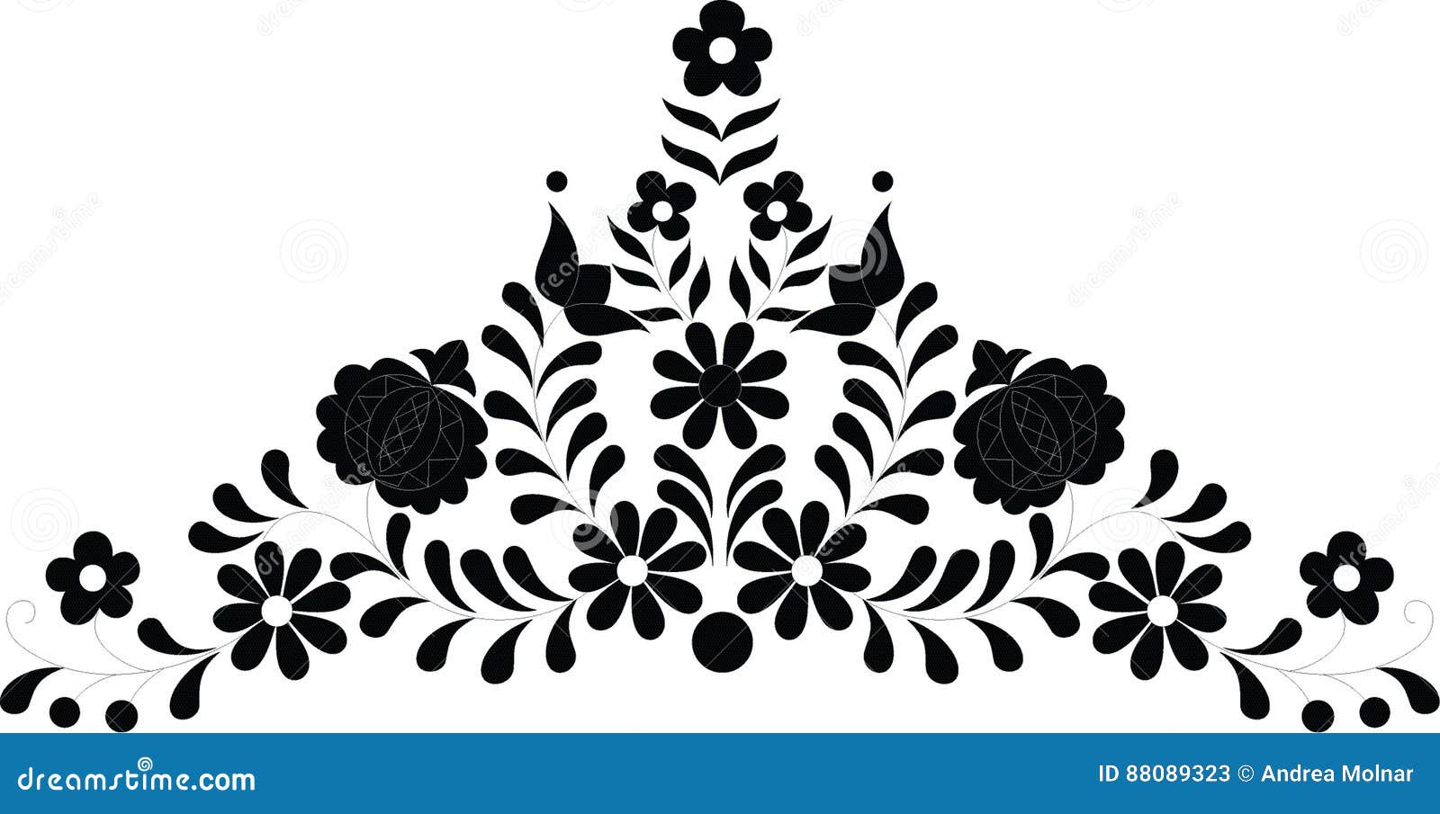 Hungarian folk art stock vector. Illustration of silhouette - 88089323
