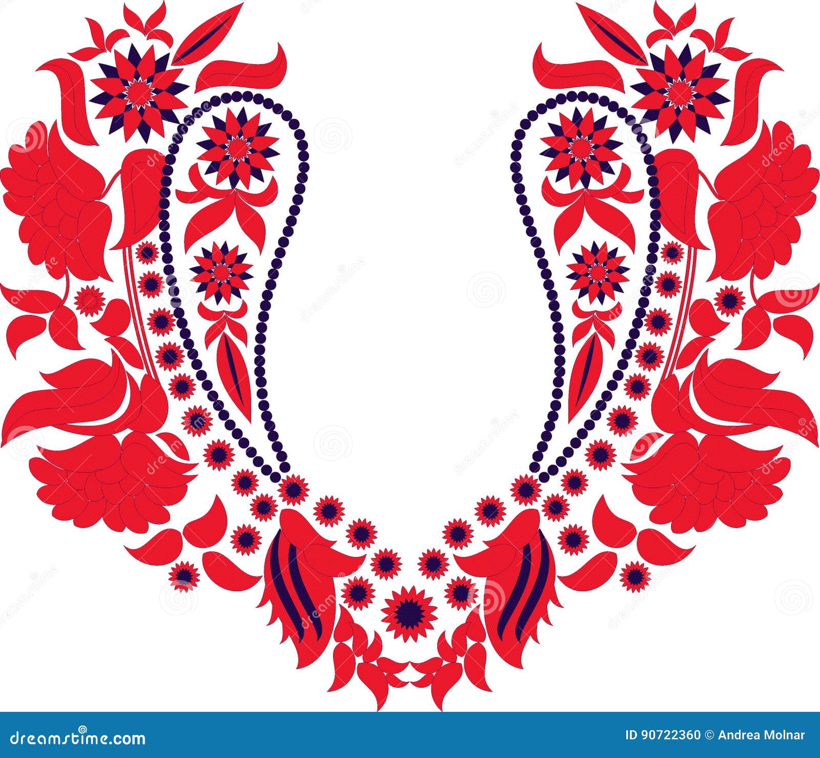 Hungarian folk art stock vector. Illustration of textile - 90722360