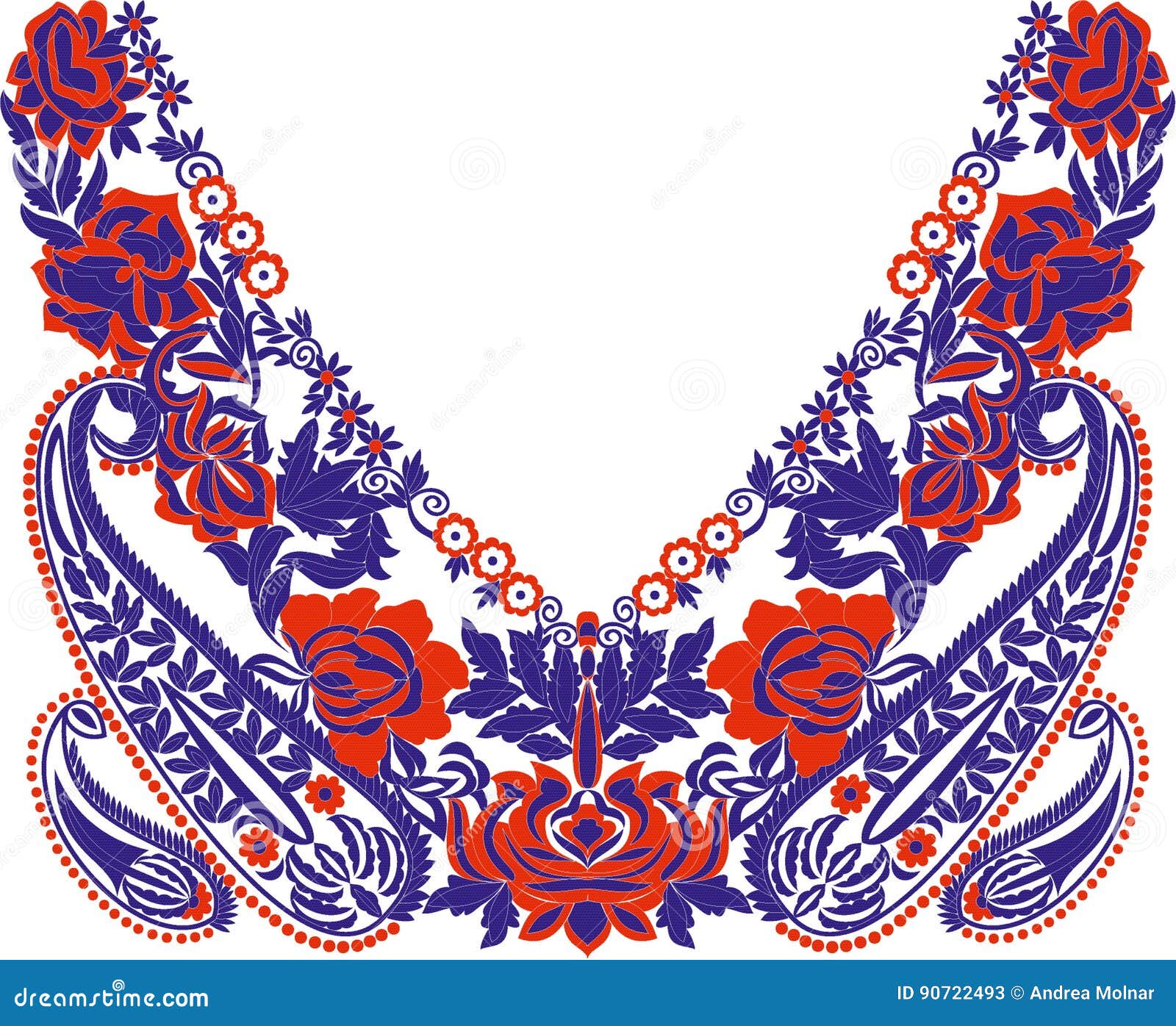 Hungarian folk art stock vector. Illustration of ornate - 90722493