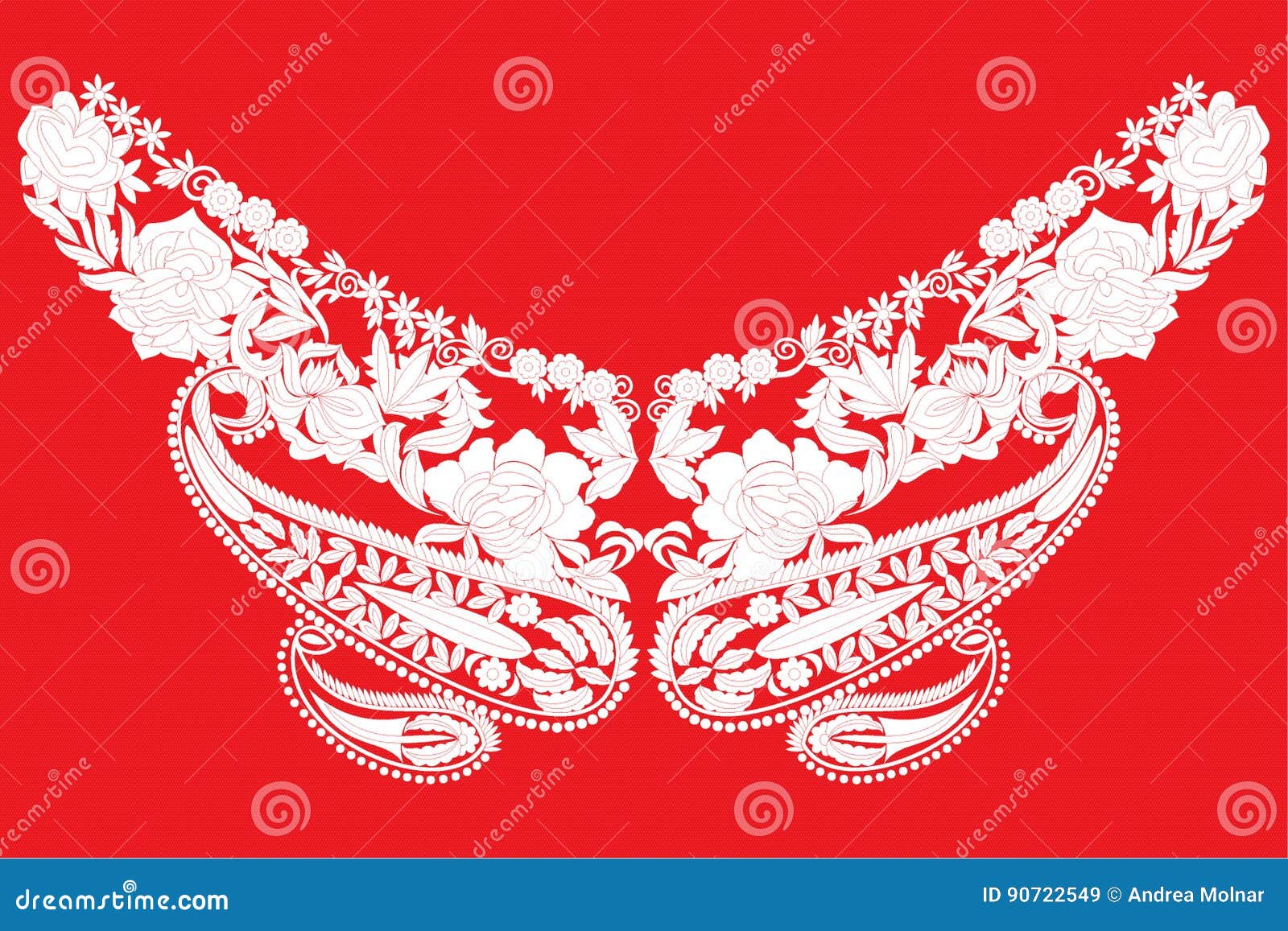 Hungarian folk art stock vector. Illustration of line - 90722549