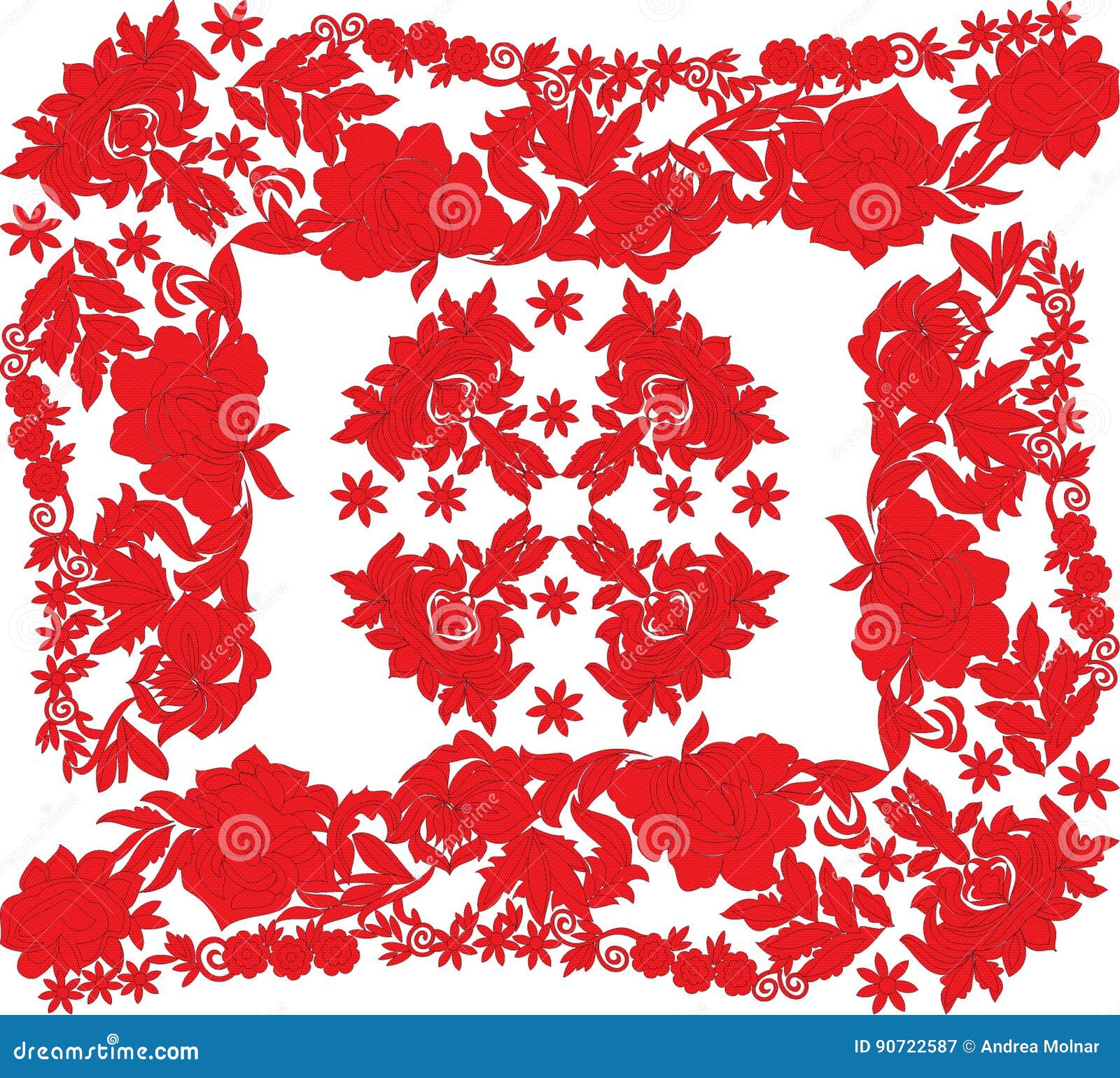 Hungarian folk art stock vector. Illustration of traditional - 90722587