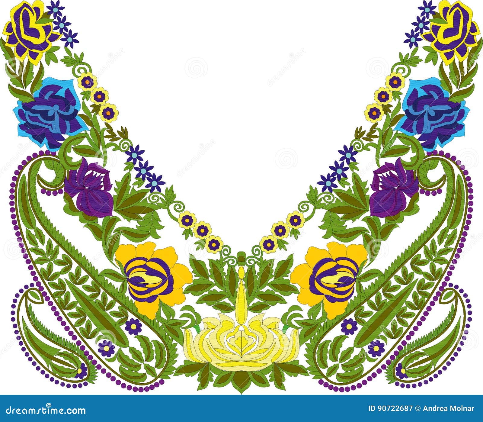 Hungarian folk art stock vector. Illustration of motif - 90722687