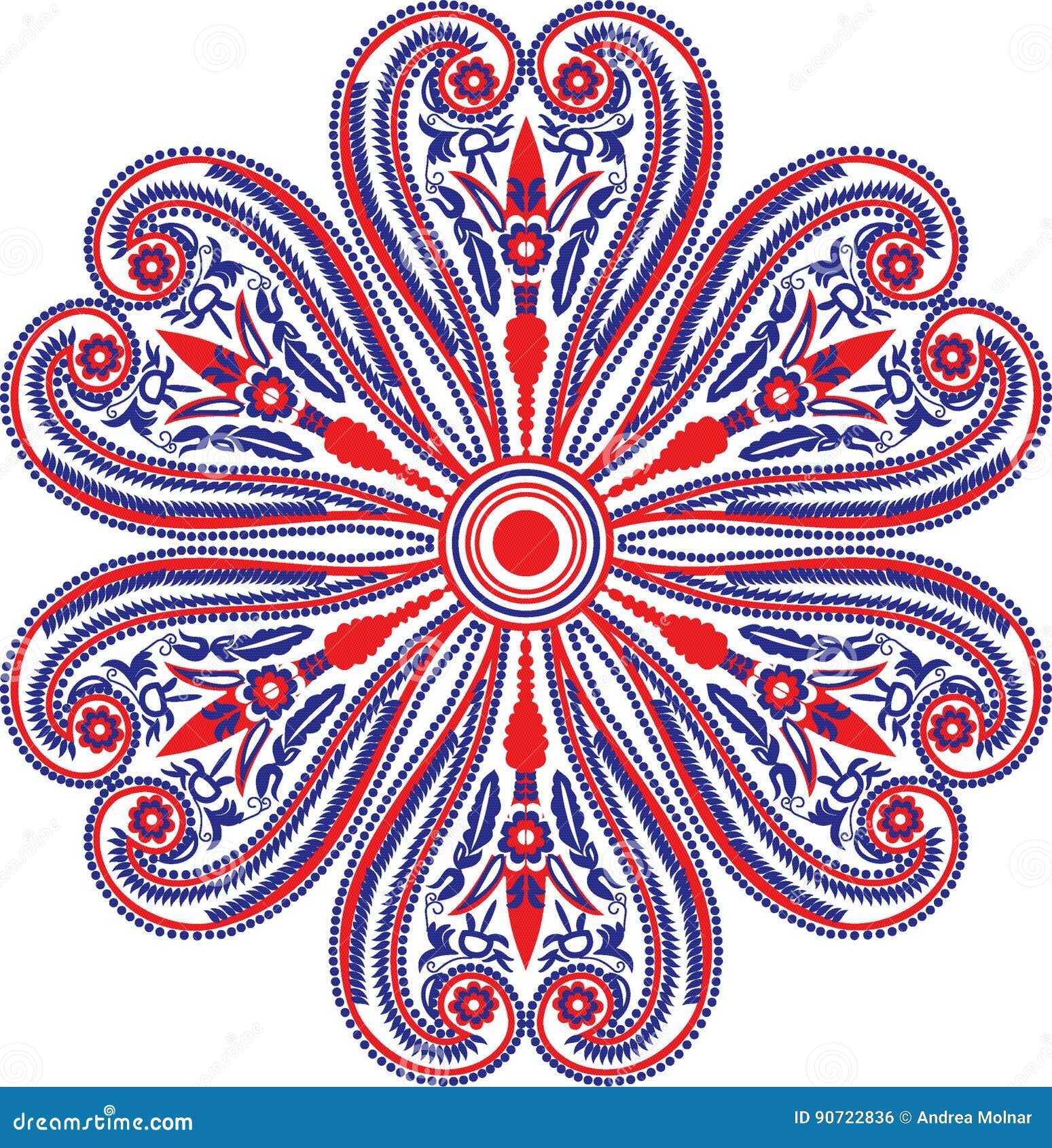 Hungarian folk art stock vector. Illustration of beautiful - 90722836