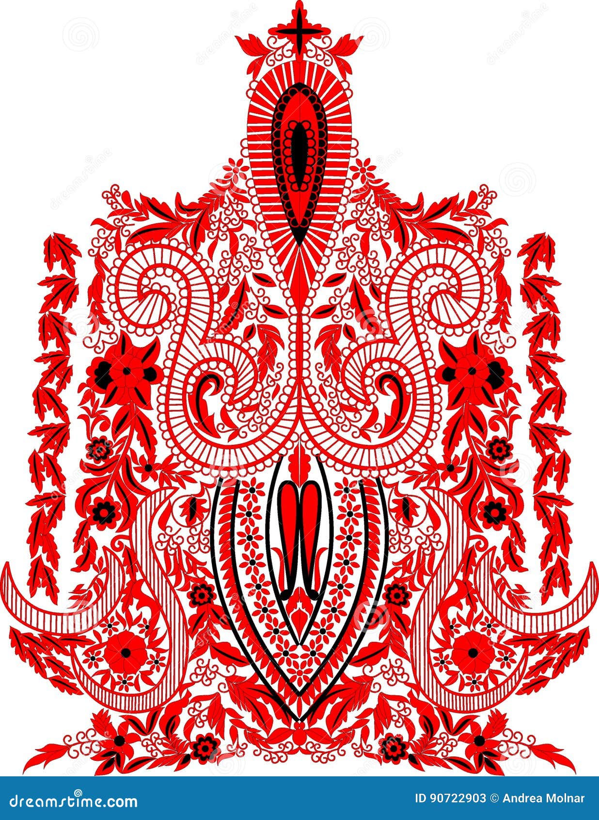 Hungarian folk art stock vector. Illustration of abstract - 90722903
