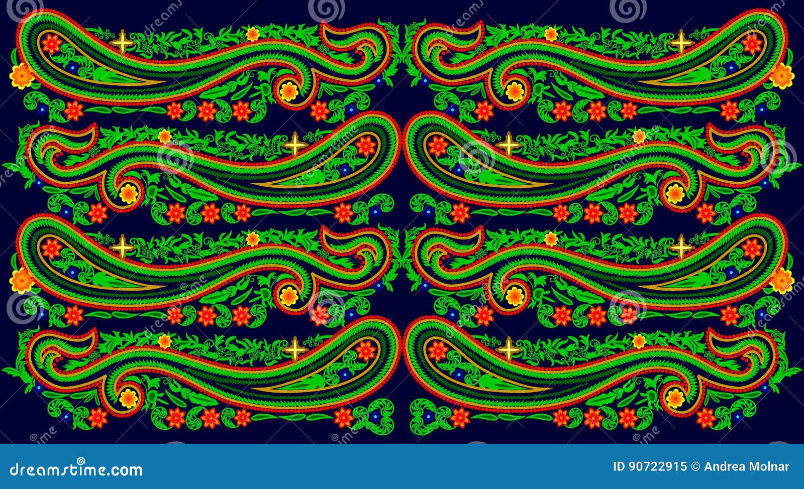 Hungarian folk art stock vector. Illustration of beautiful - 90722915