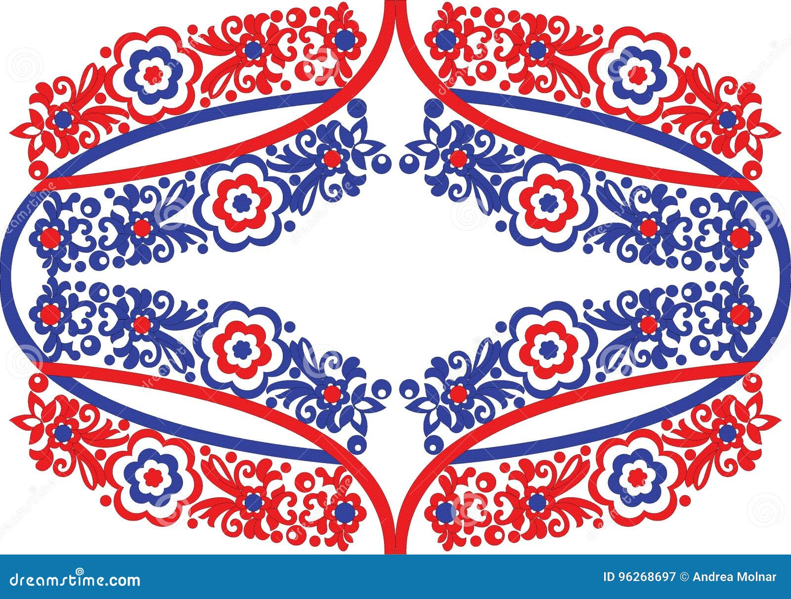 Hungarian folk art stock vector. Illustration of decoration - 96268697