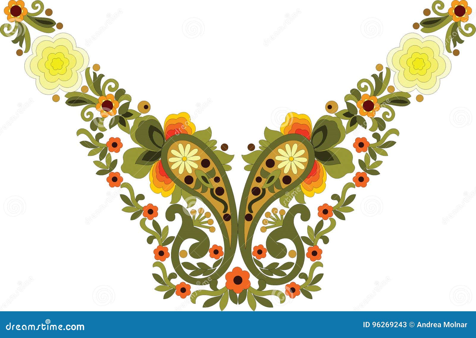 Hungarian folk art stock vector. Illustration of decorative - 96269243