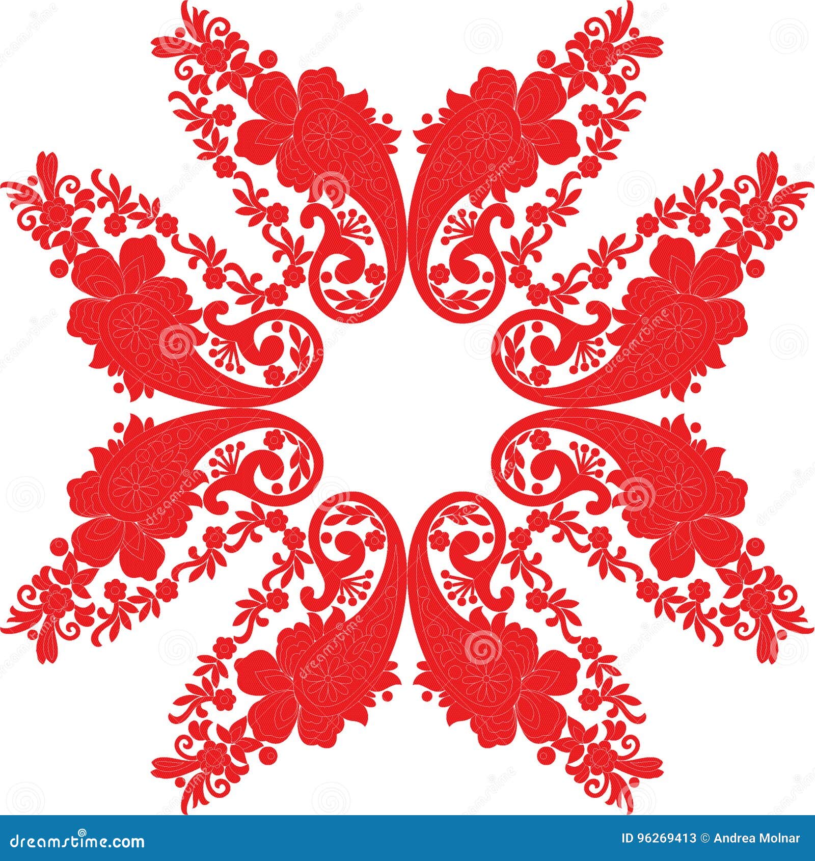 Hungarian folk art stock vector. Illustration of graphic - 96269413