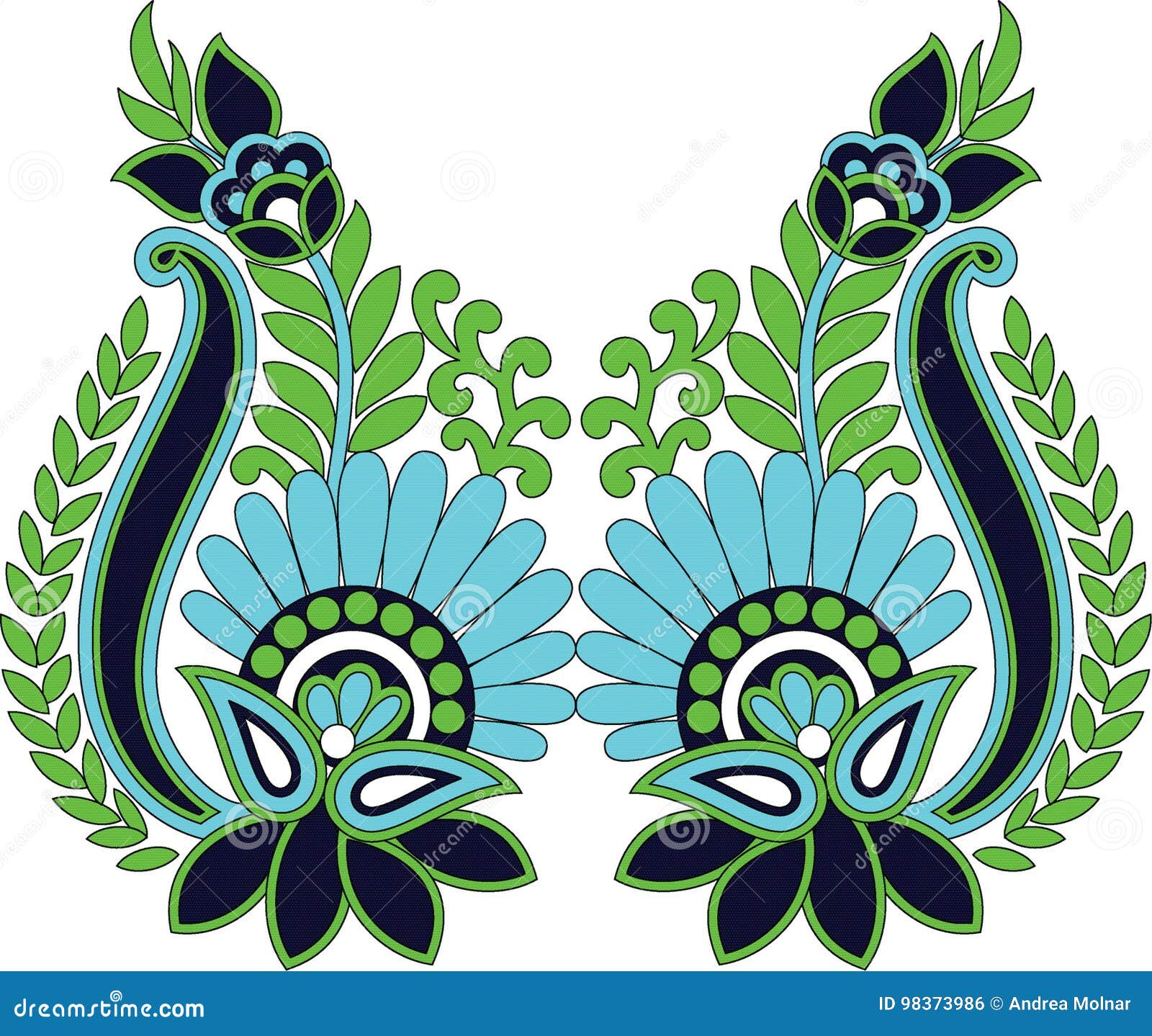Hungarian folk art stock vector. Illustration of floral - 98373986