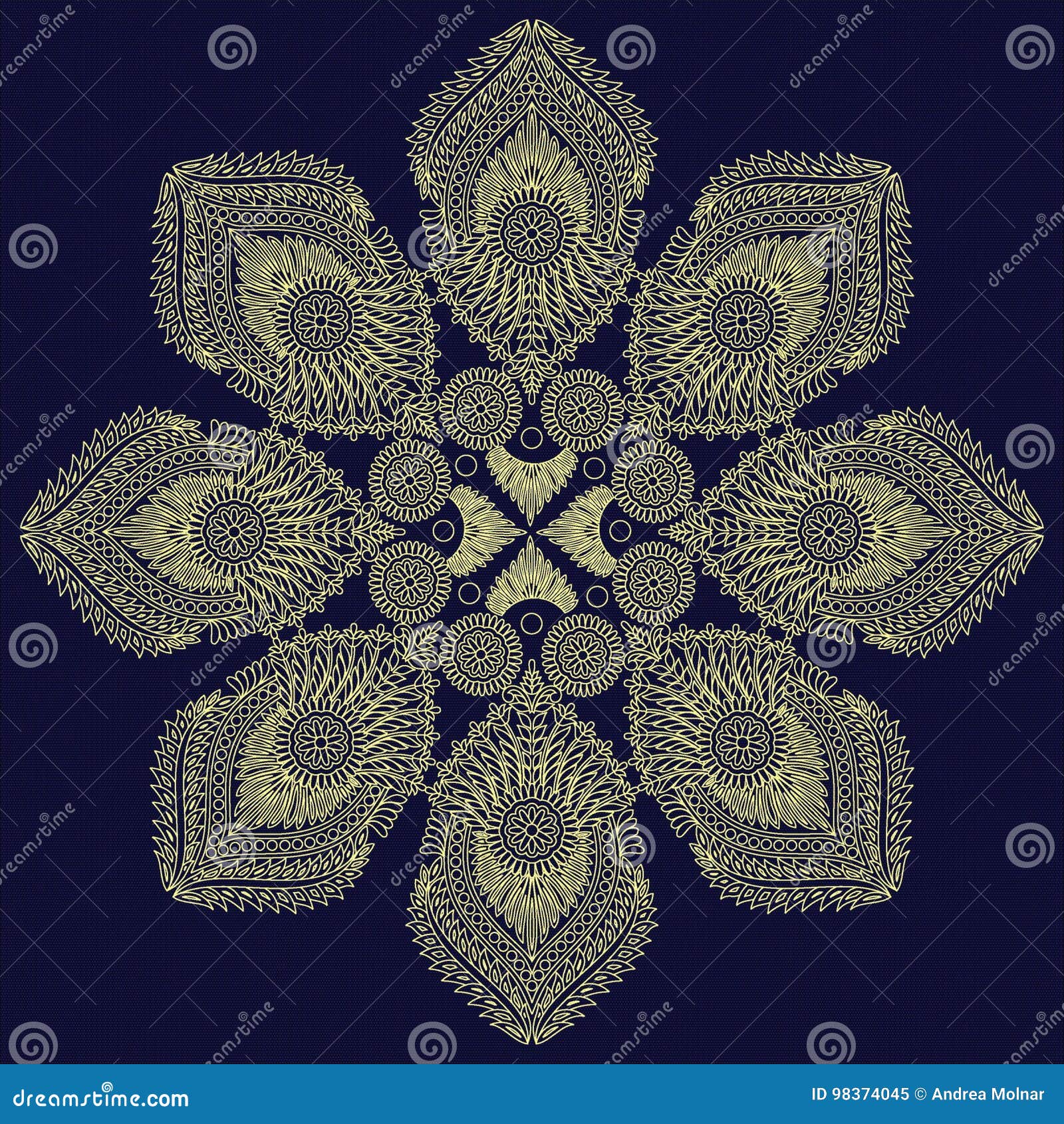 Hungarian folk art stock vector. Illustration of painting - 98374045