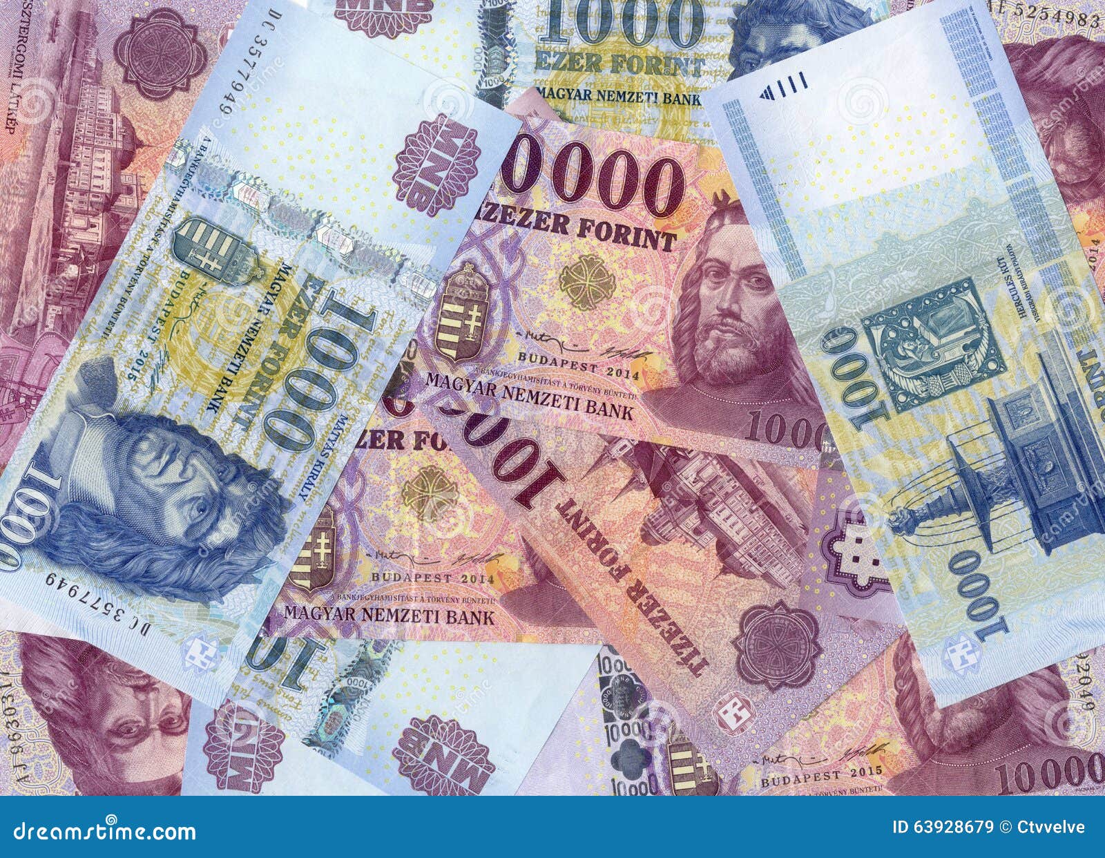 Hungarian forint stock image. Image of note, budapest - 63928679