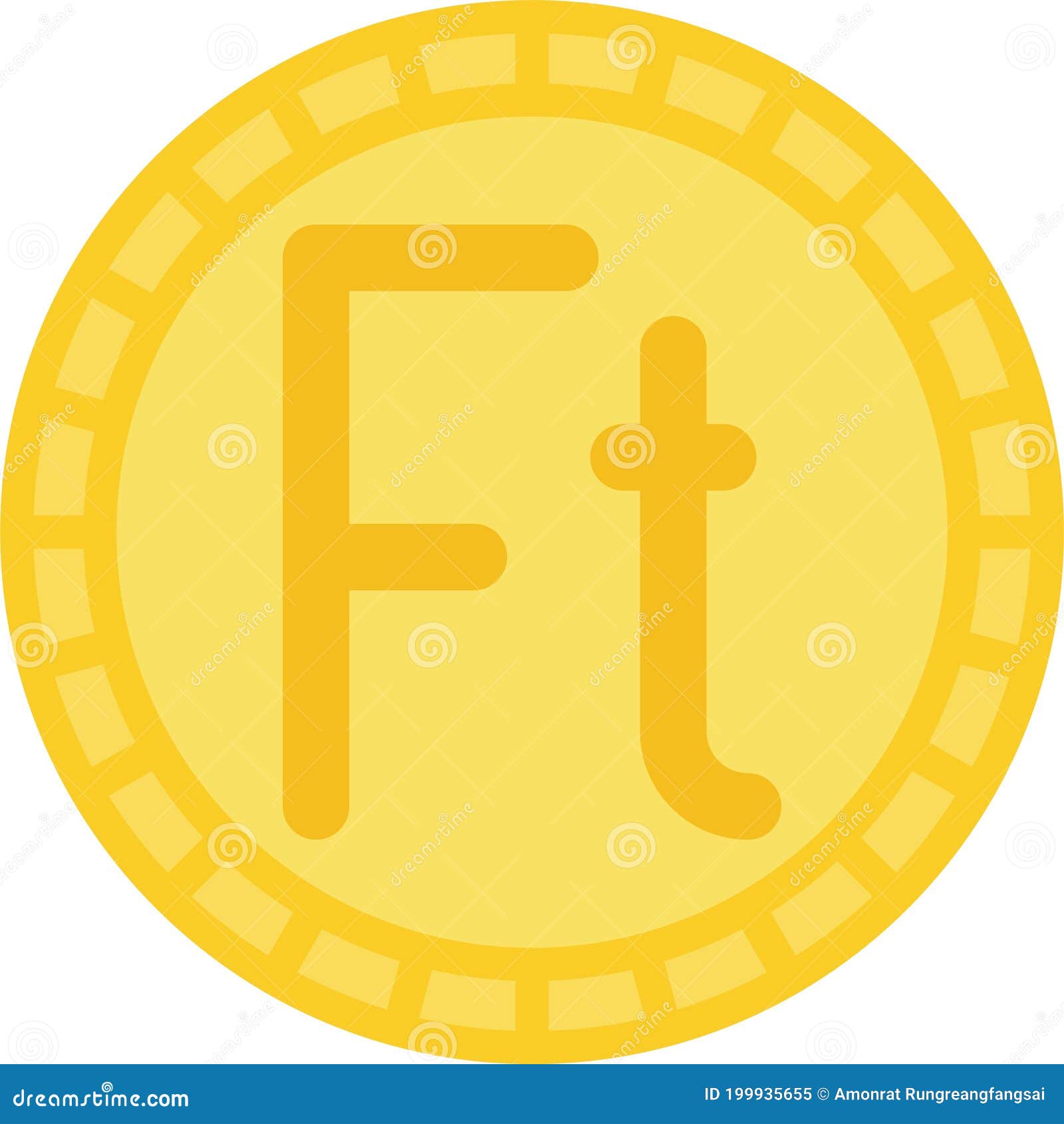 Hungarian Forint Coin Icon, Currency of Hungary Stock Vector ...