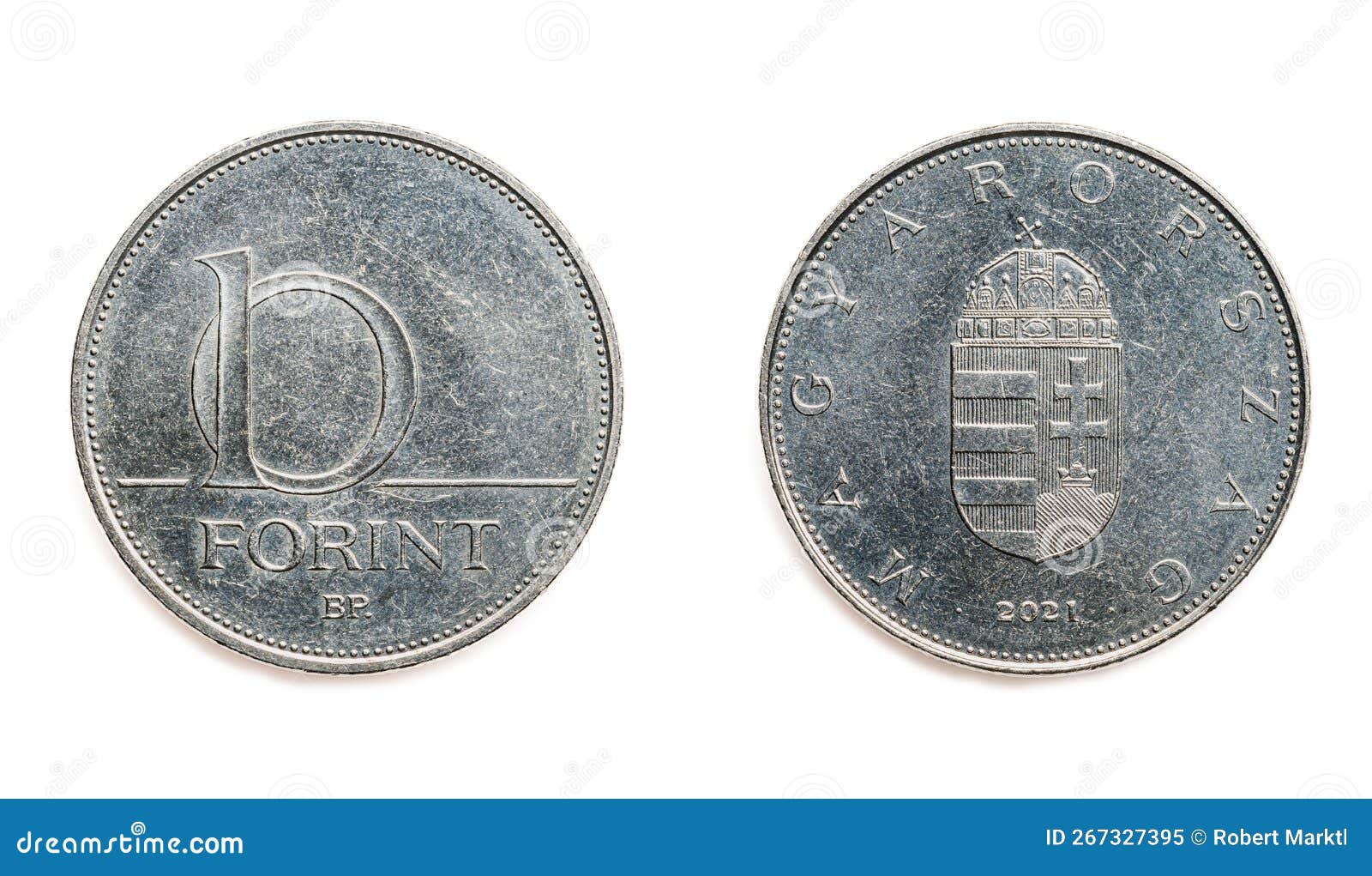 Hungarian 10 Forint Coin with Minting Date 2021 Stock Image - Image of ...