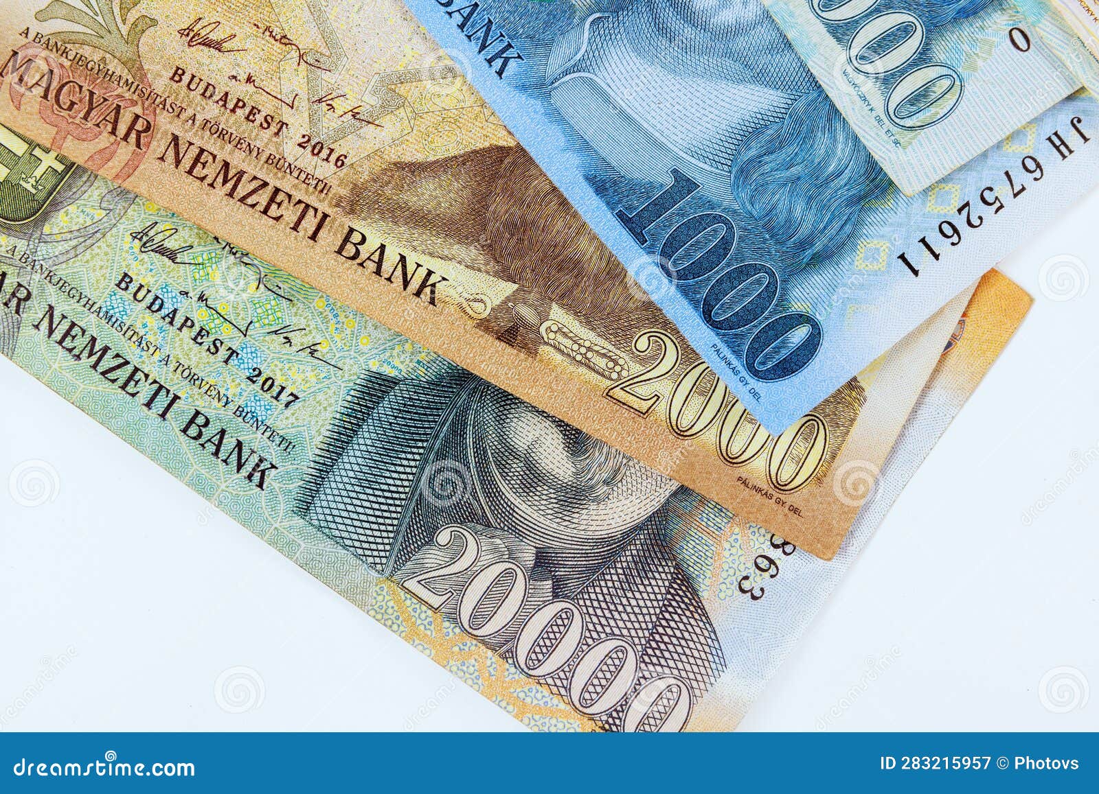 Hungarian Forints, Featuring Notes of Different Denominations Face ...