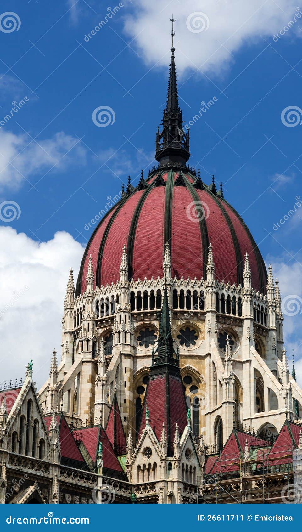 Hungarian Parliament Dome, Orszaghaz Stock Image - Image of danube ...