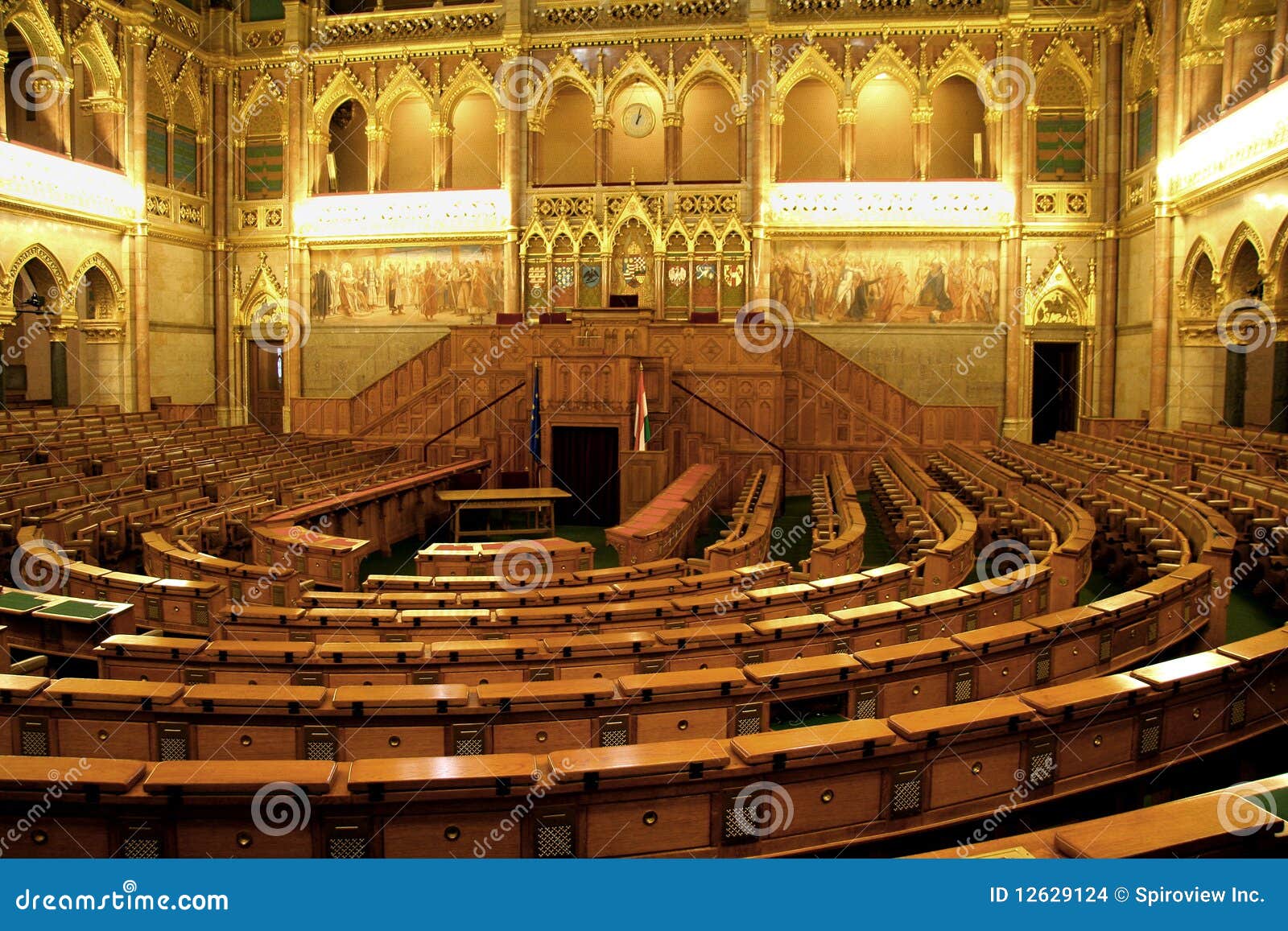 Hungarian Parliament Interior Stock Photo - Image of gilded, benches ...