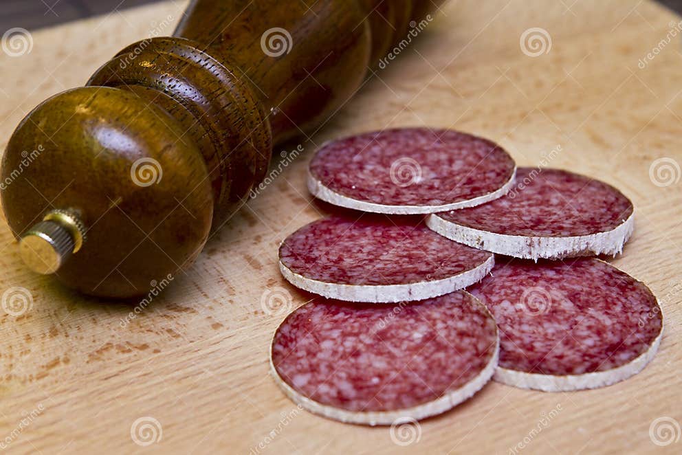 Hungarian salami stock photo. Image of hungary, corns - 18025016