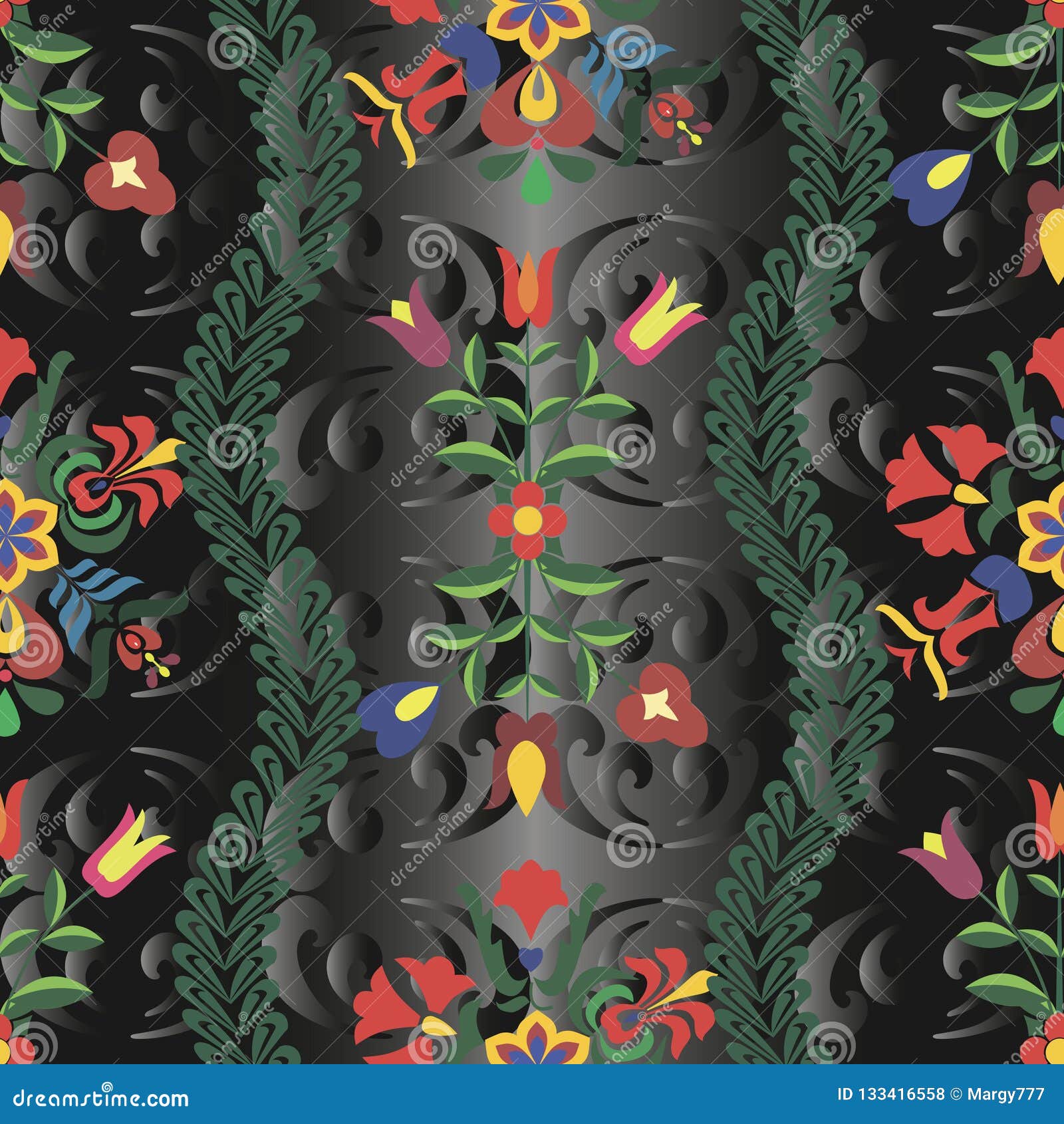 Hungarian Stylized Seamless Patterns on a Beautiful Background F Stock ...