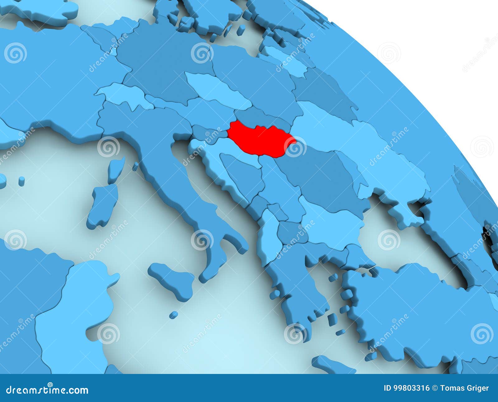 Hungary on blue globe stock illustration. Illustration of international ...